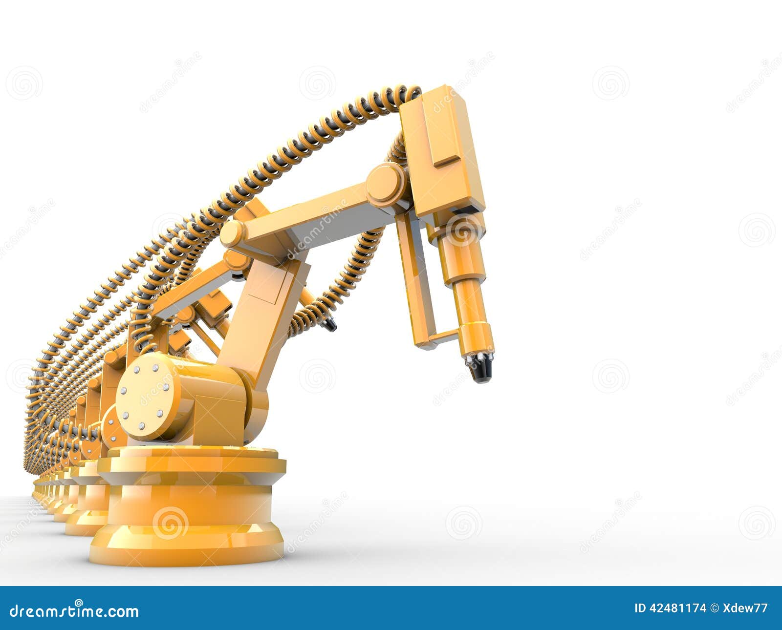 Industrial Robots Isometric Flowchart Vector Illustration ...