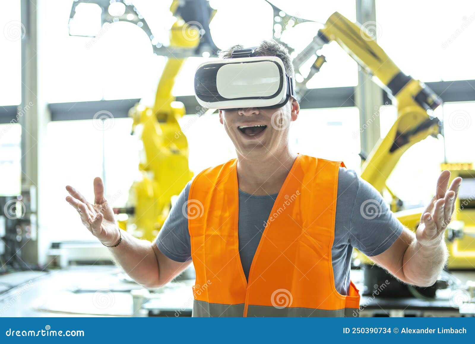 Industrial Robots Remote Control AR Stock Photo - Image of machine ...