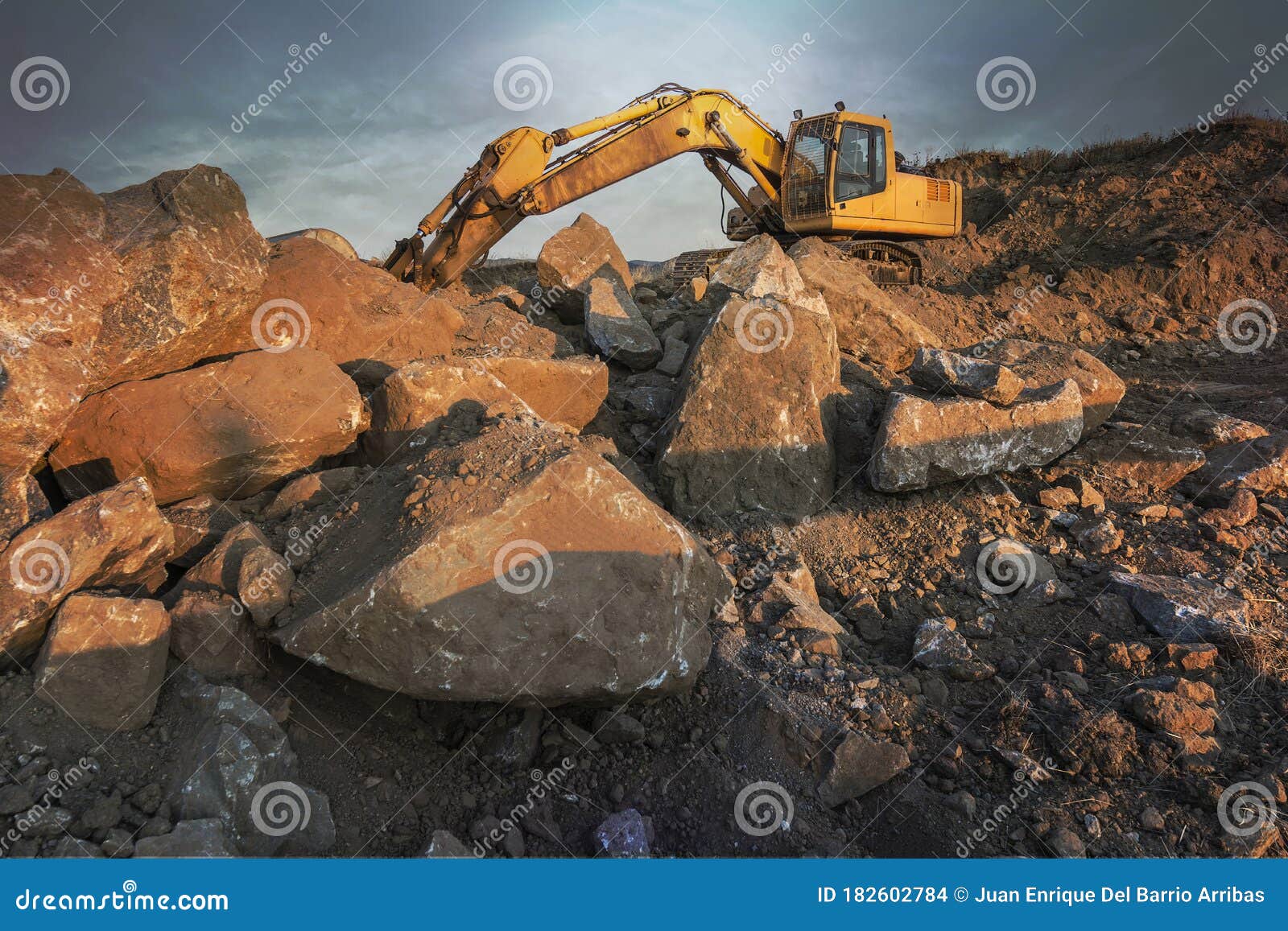 Industrial Rock and Stone Mining with Heavy Machinery Stock Photo ...