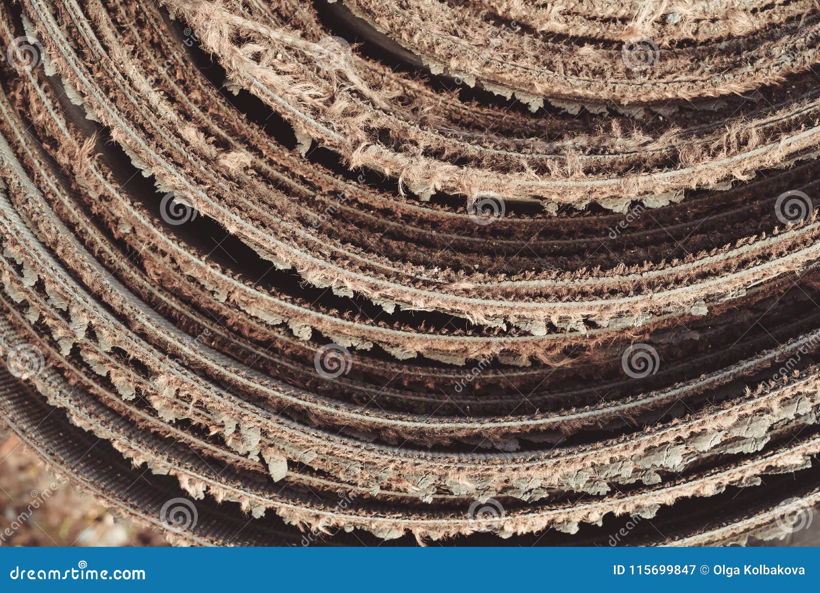 A roll of old rubber stock image. Image of abstract - 115699847