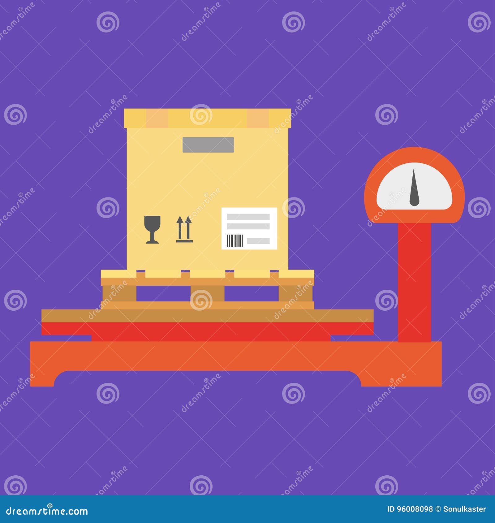 Industrial scales and box stock vector. Illustration of design - 96008098