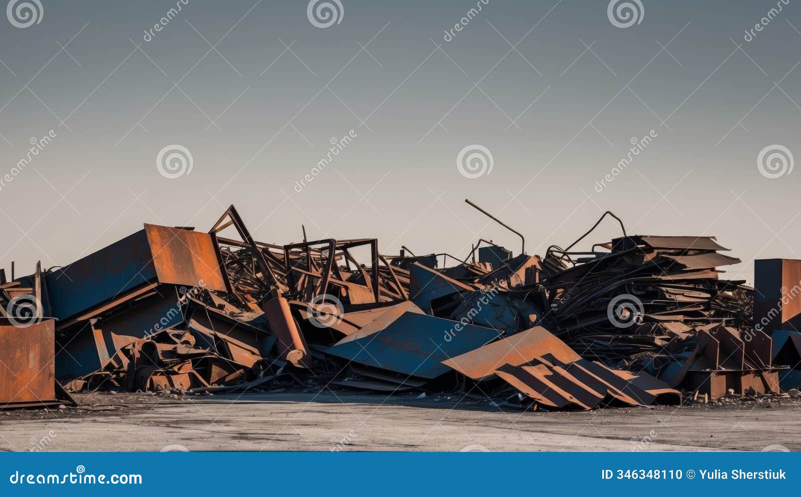 Industrial Scrap Metal Piles and Discarded Materials. Stock ...