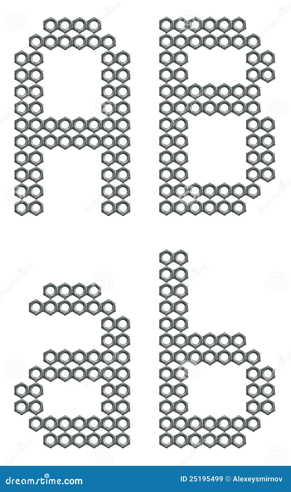 Industrial Screw Nuts Font, Letters A And B Royalty Free Stock Images ...