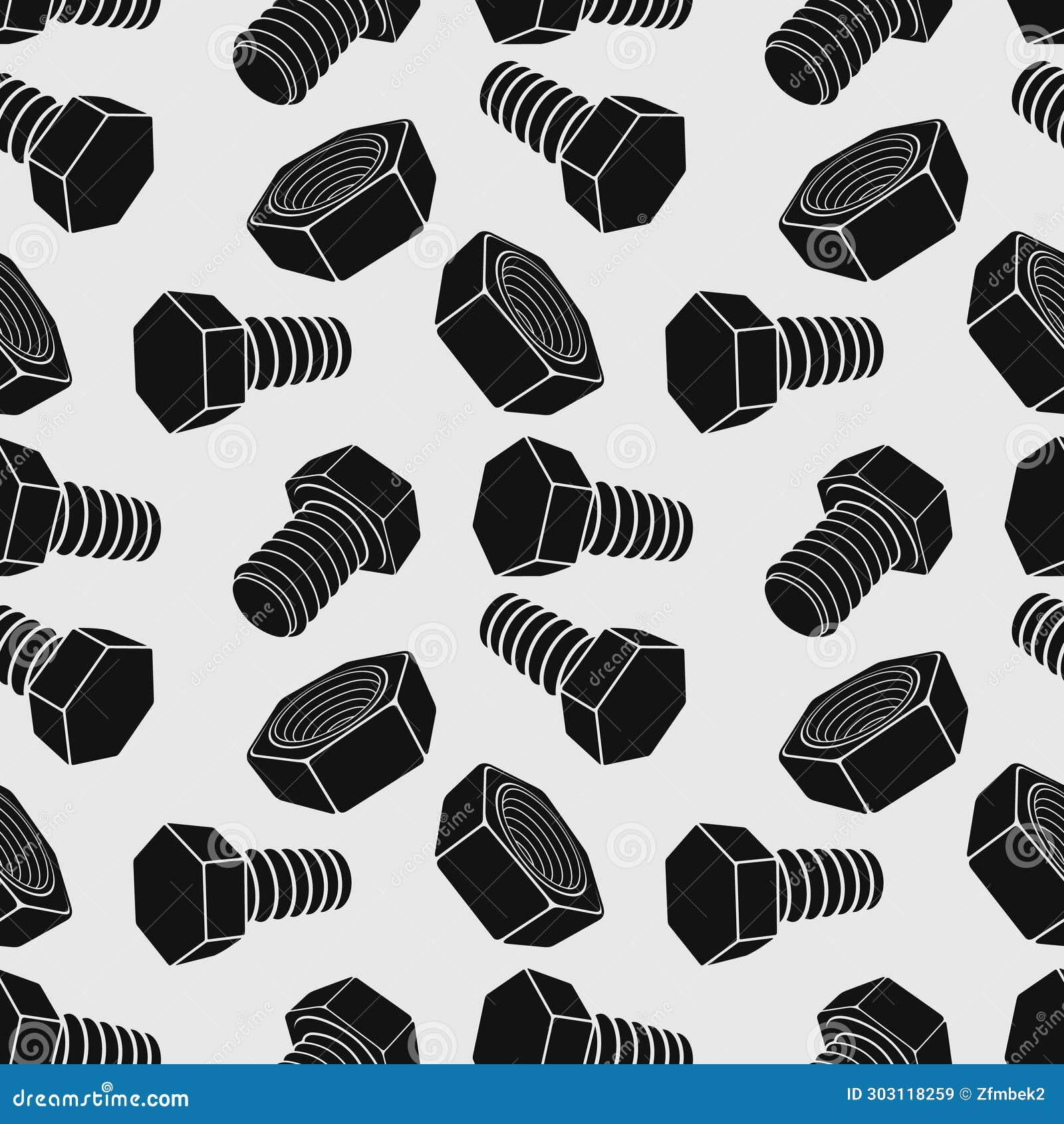 Industrial Seamless Pattern with Bolt and Nut Stock Vector ...