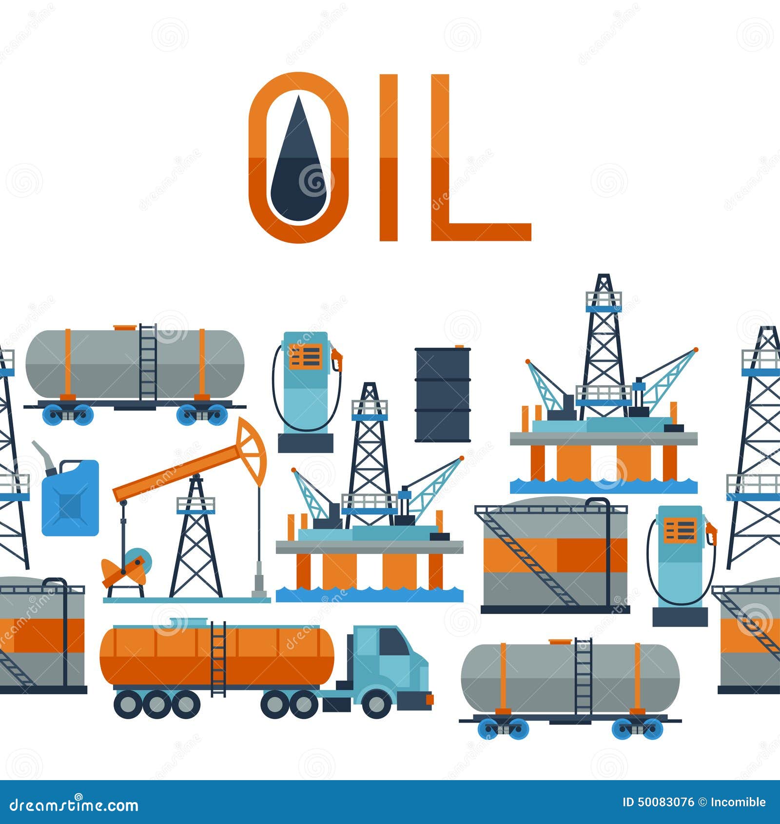 Industrial Seamless Pattern with Oil and Petrol Stock Vector ...