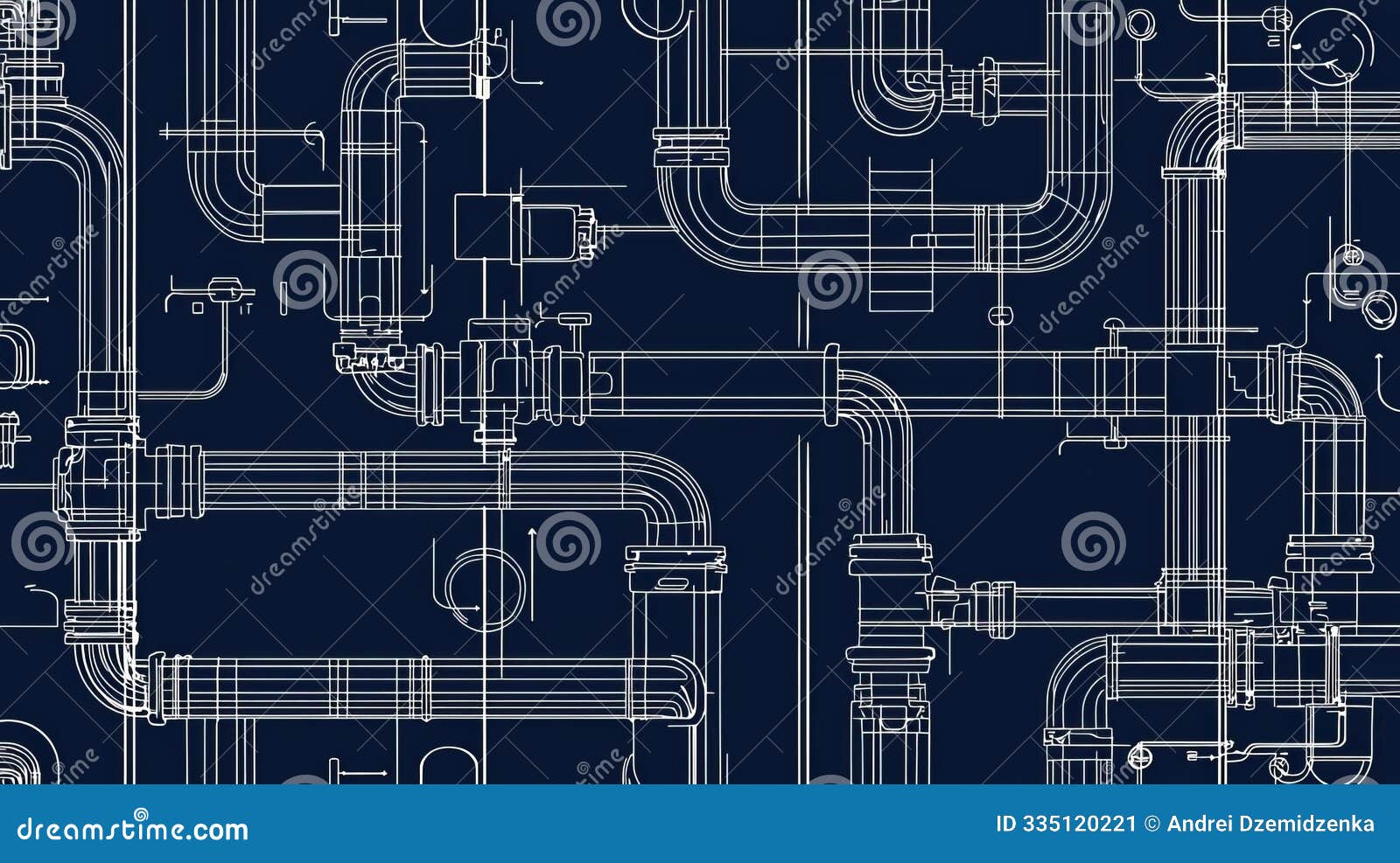 The Industrial Seamless Pattern Was Created by Combining White Piping ...