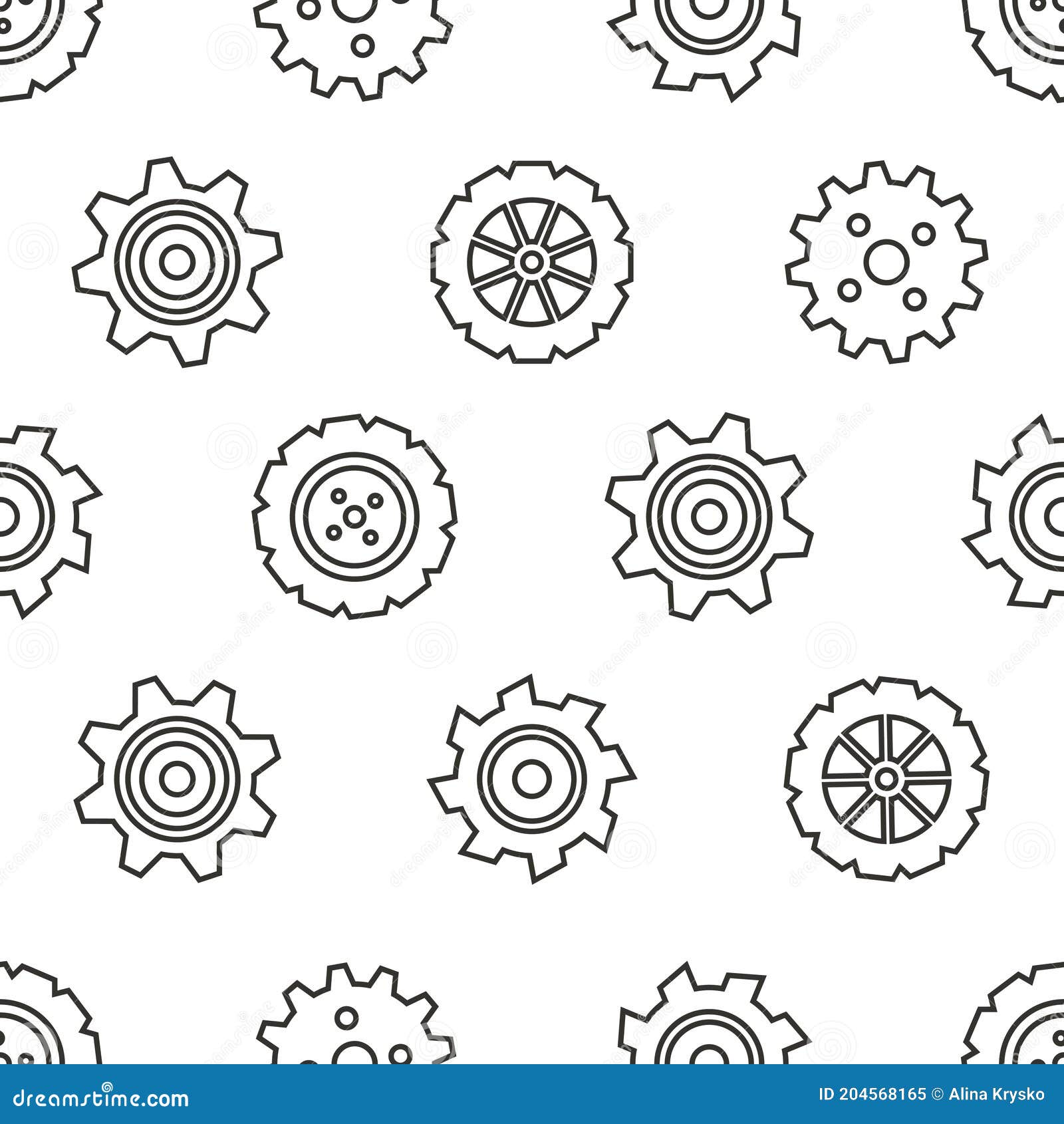 Seamless Vector Industrial Pattern with Gears and Nuts Stock Vector ...