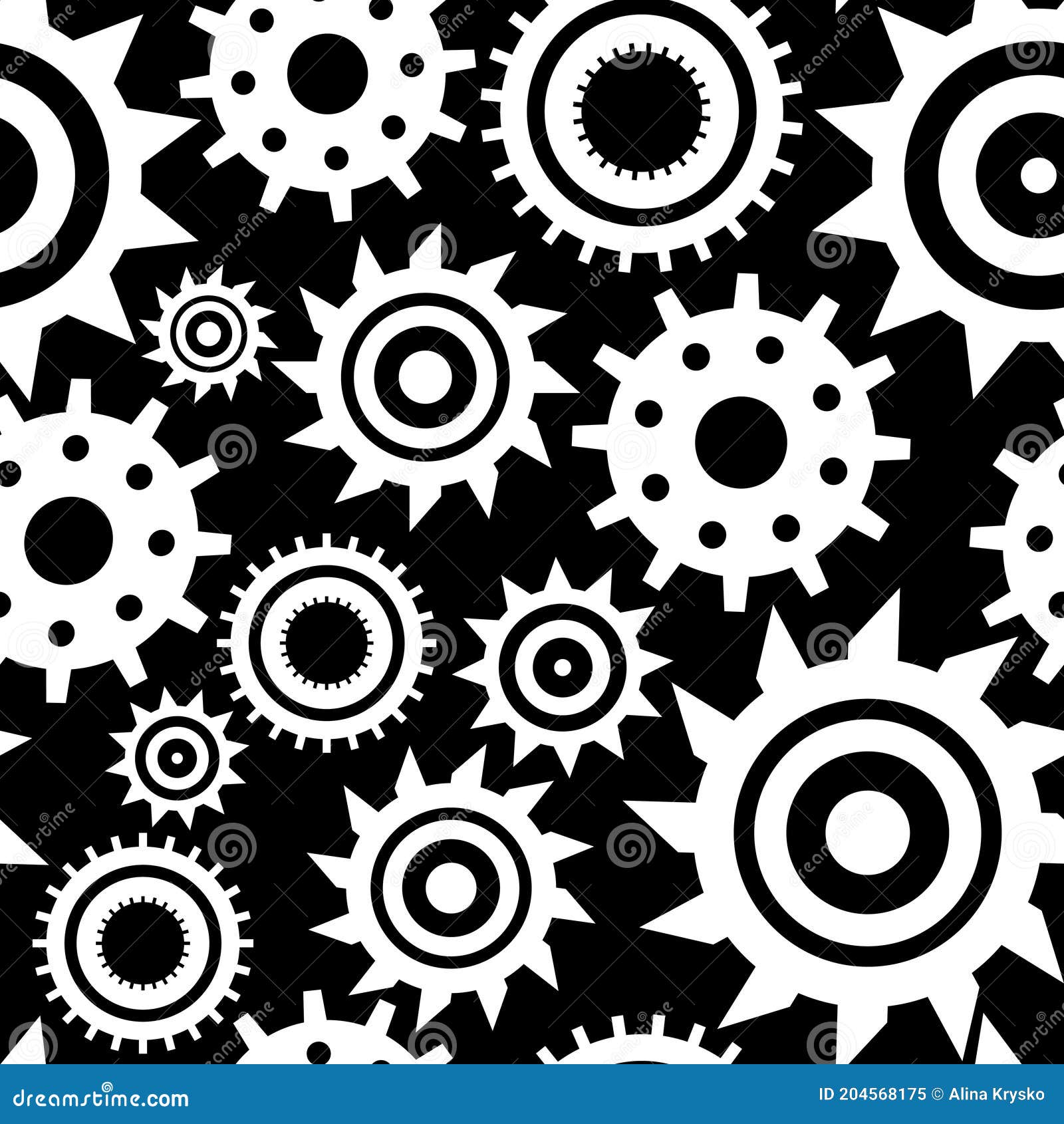 Seamless Vector Industrial Pattern with Gears and Nuts Stock Vector ...