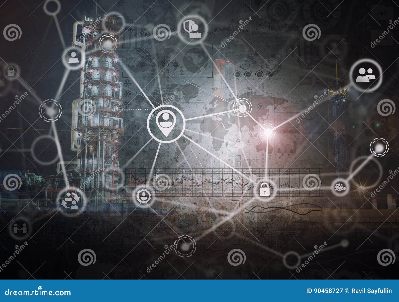 Industrial Security Concept Stock Image - Image of analytics, factory ...