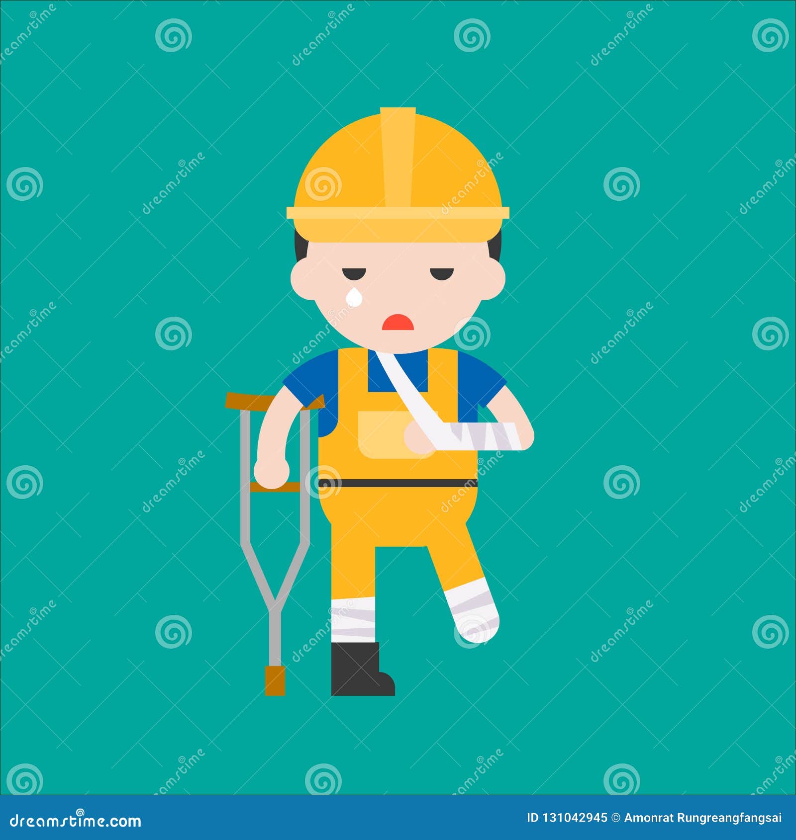 Industrial Security Concept for Worker Illustration, Flat Design Stock ...