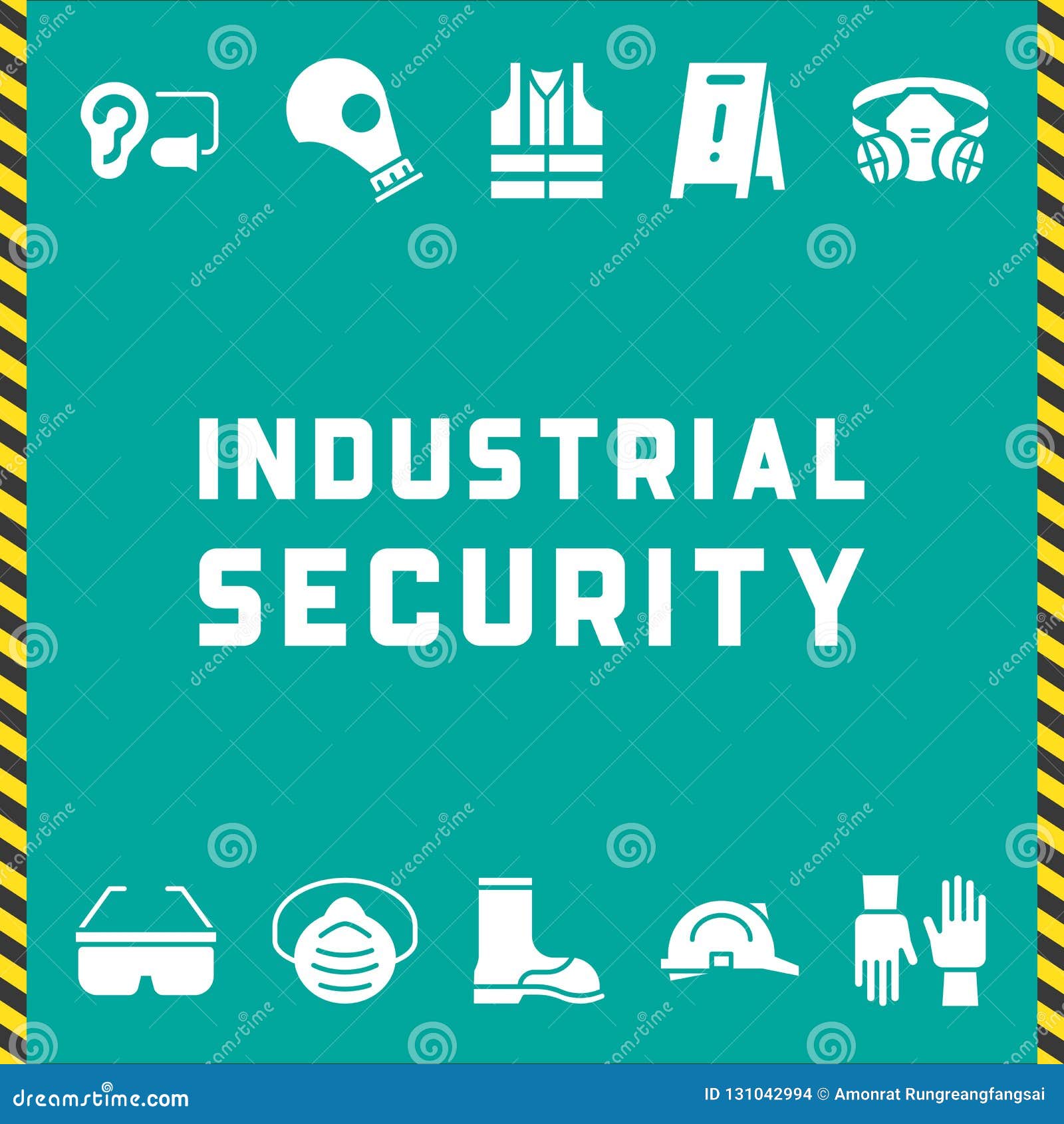 Industrial Security and Protective Equipment for Worker Illustration ...