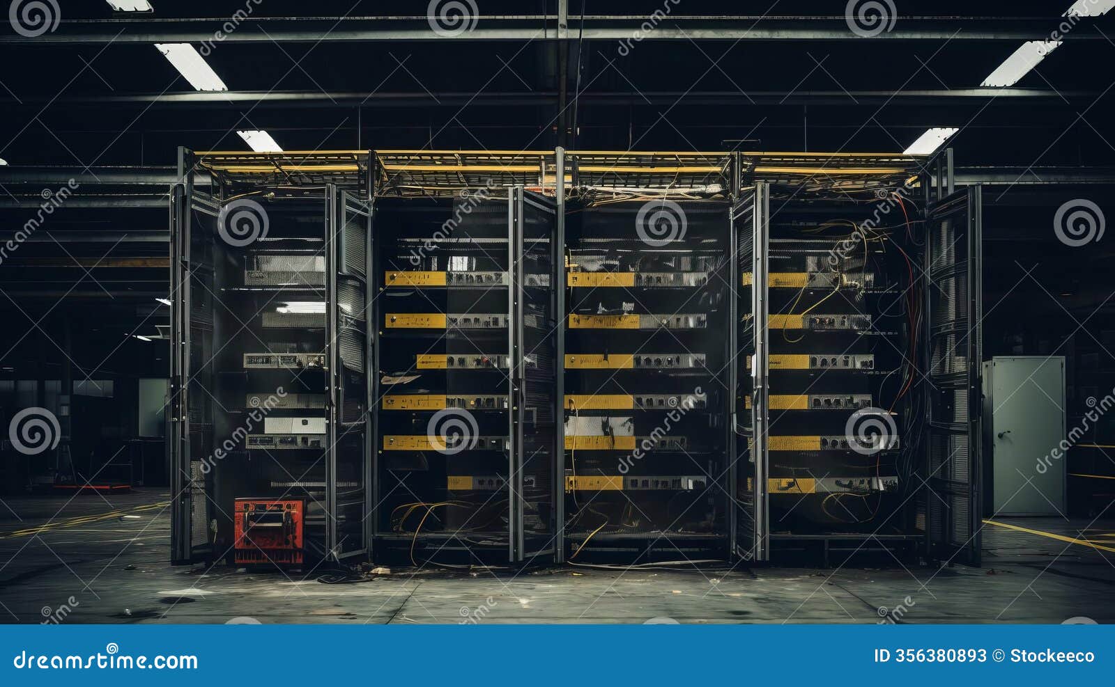 Industrial Server Rack Renovation: a Complex Metal Framework Stock ...