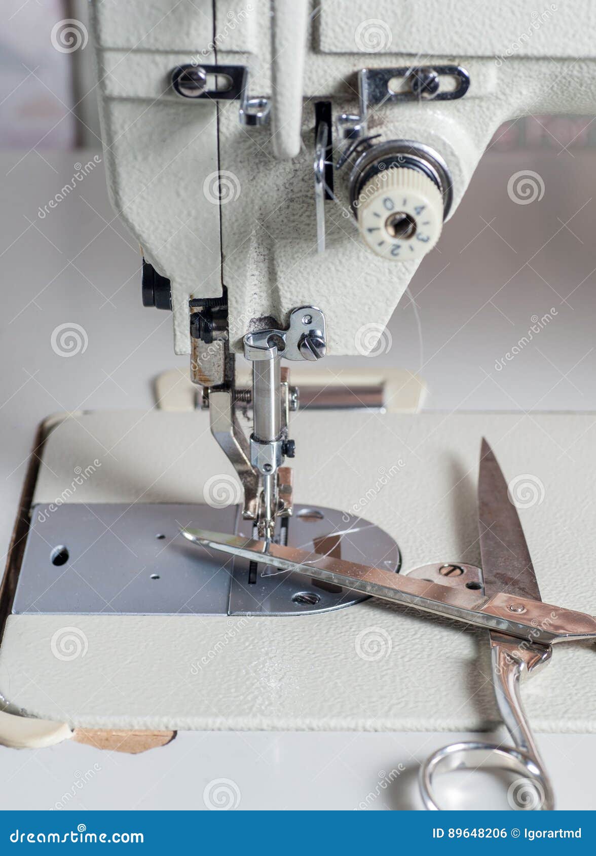 Industrial sewing machine stock photo. Image of clothing - 89648206