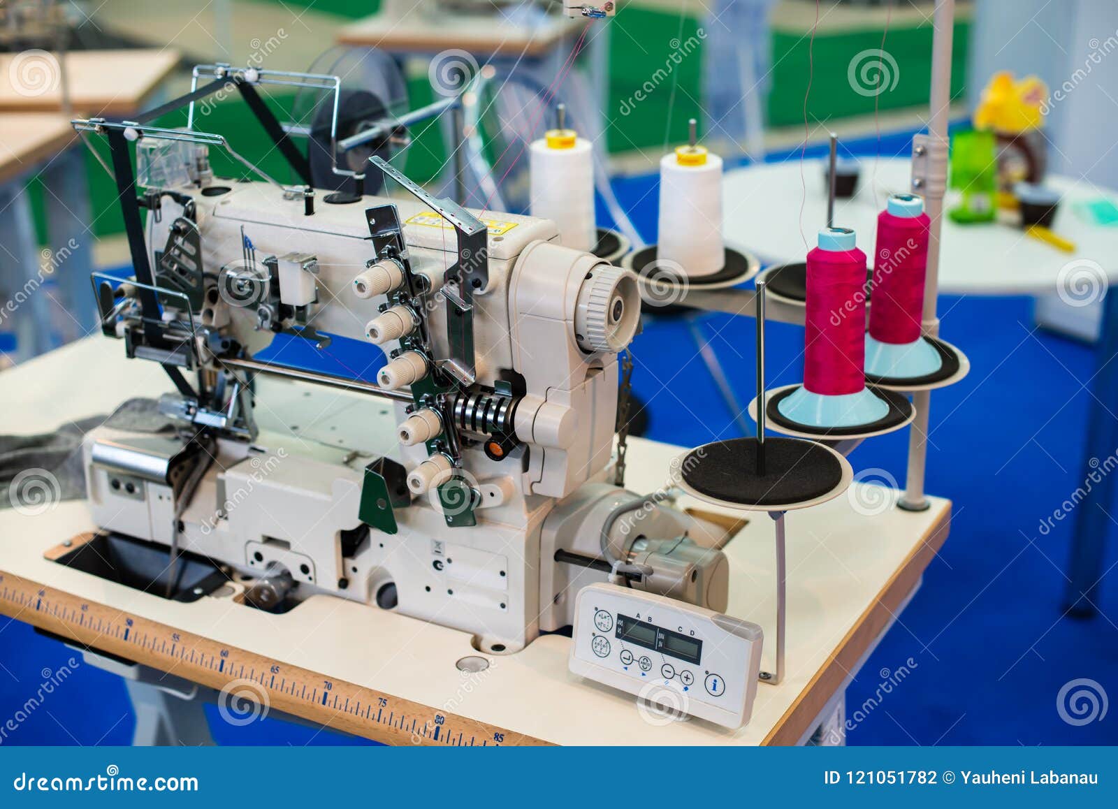 Industrial Sewing Machine Close-up Stock Photo - Image of background ...