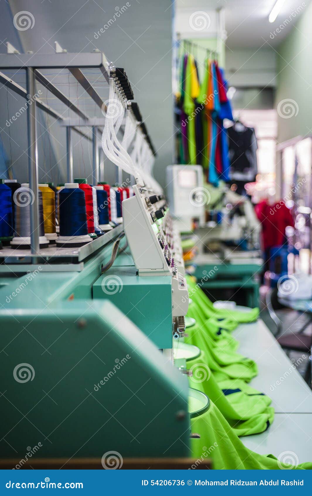 Industrial Sewing Machine Sews A Webbing Sling. Manufacture Of Textile ...