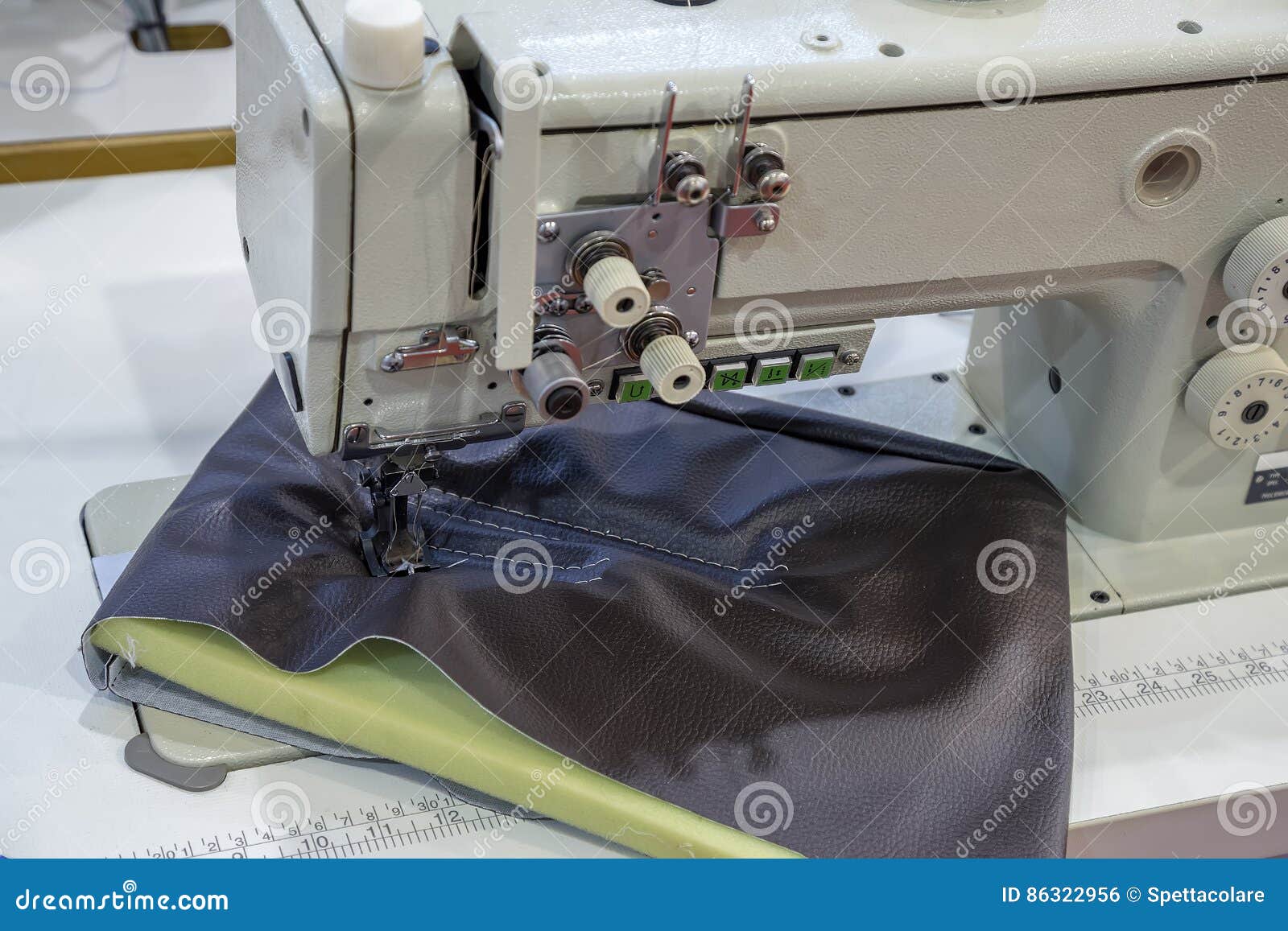 Industrial Sewing Machine Head Stock Photo - Image of machinery, detail ...