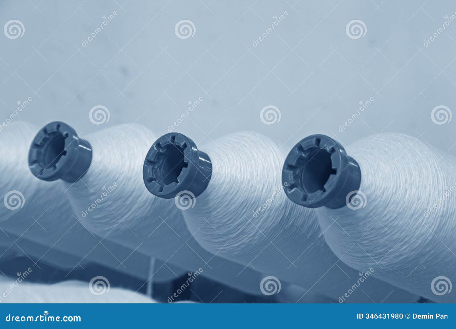 In Industrial Sewing Machine Spun Yarn, Many Thread Together Stock ...