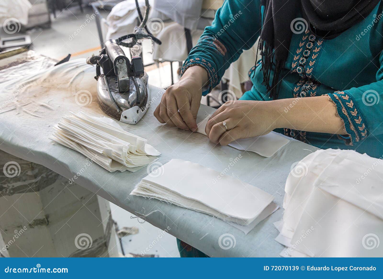 Industrial Sewing Machines with Sewing Machine Operator Stock Image ...