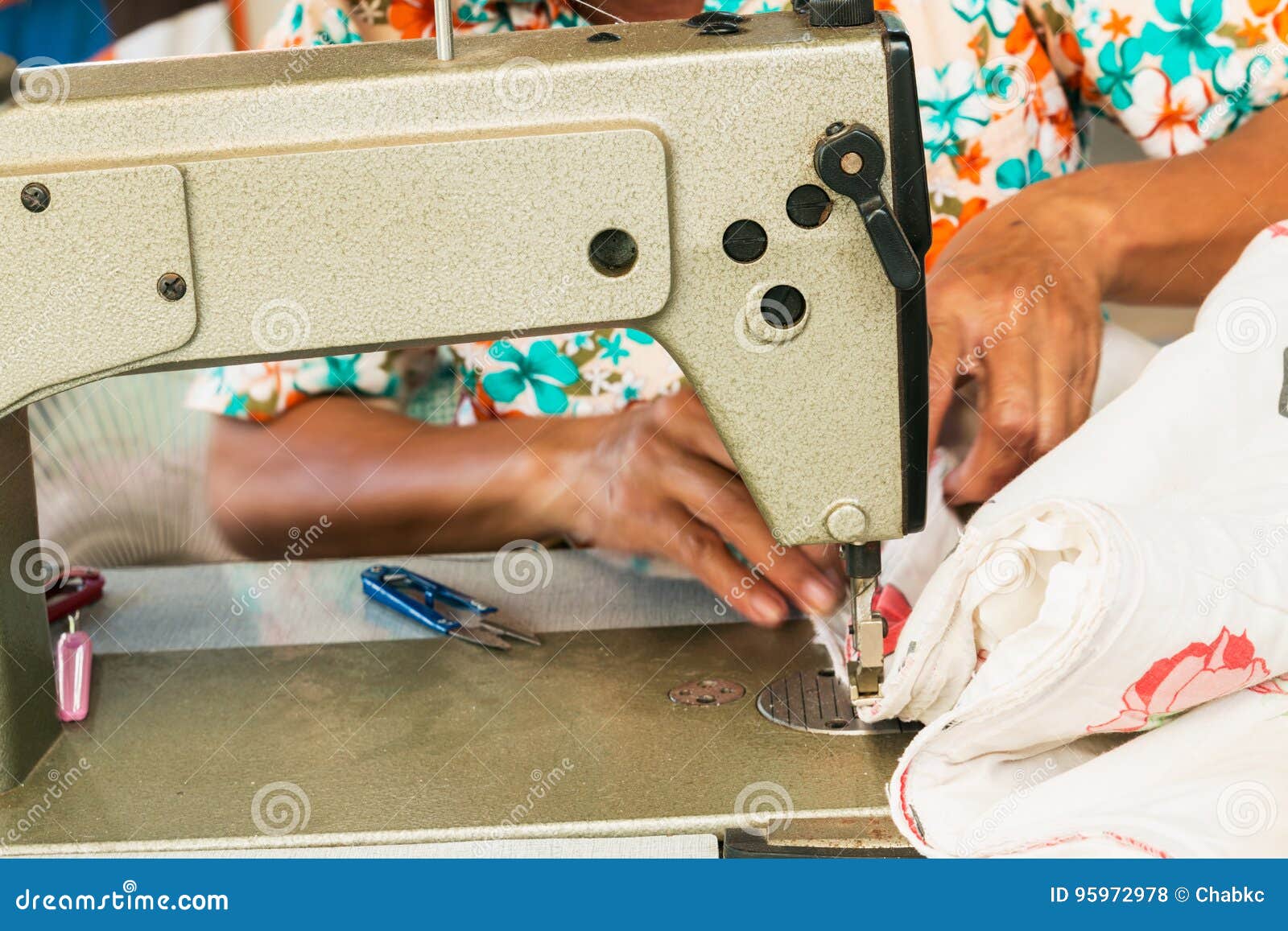 Industrial sewing machines stock photo. Image of clothes - 95972978