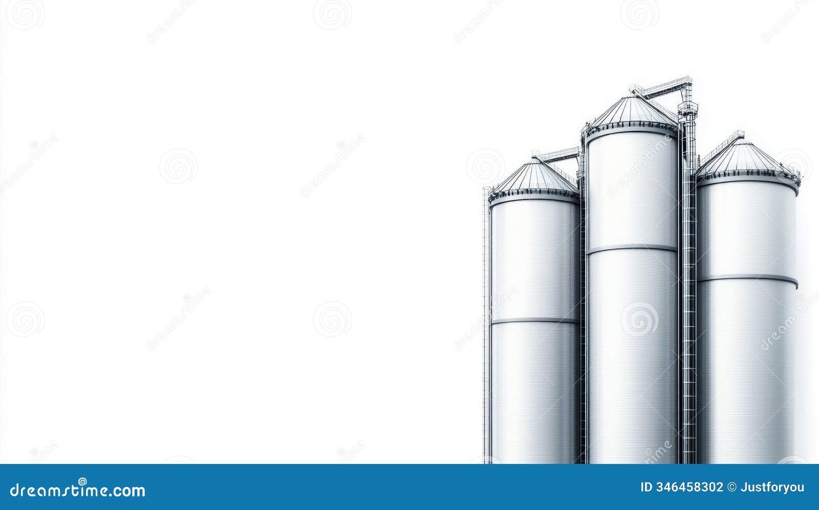 Industrial Silos for Grain Storage on White Background Stock ...