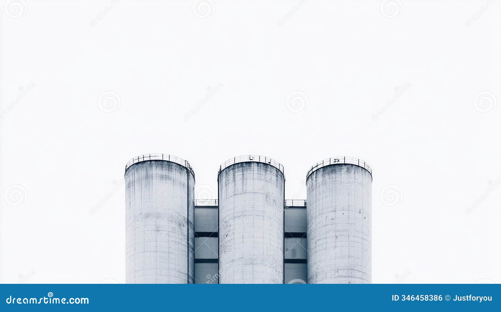Industrial Silos for Grain Storage on White Background Stock ...