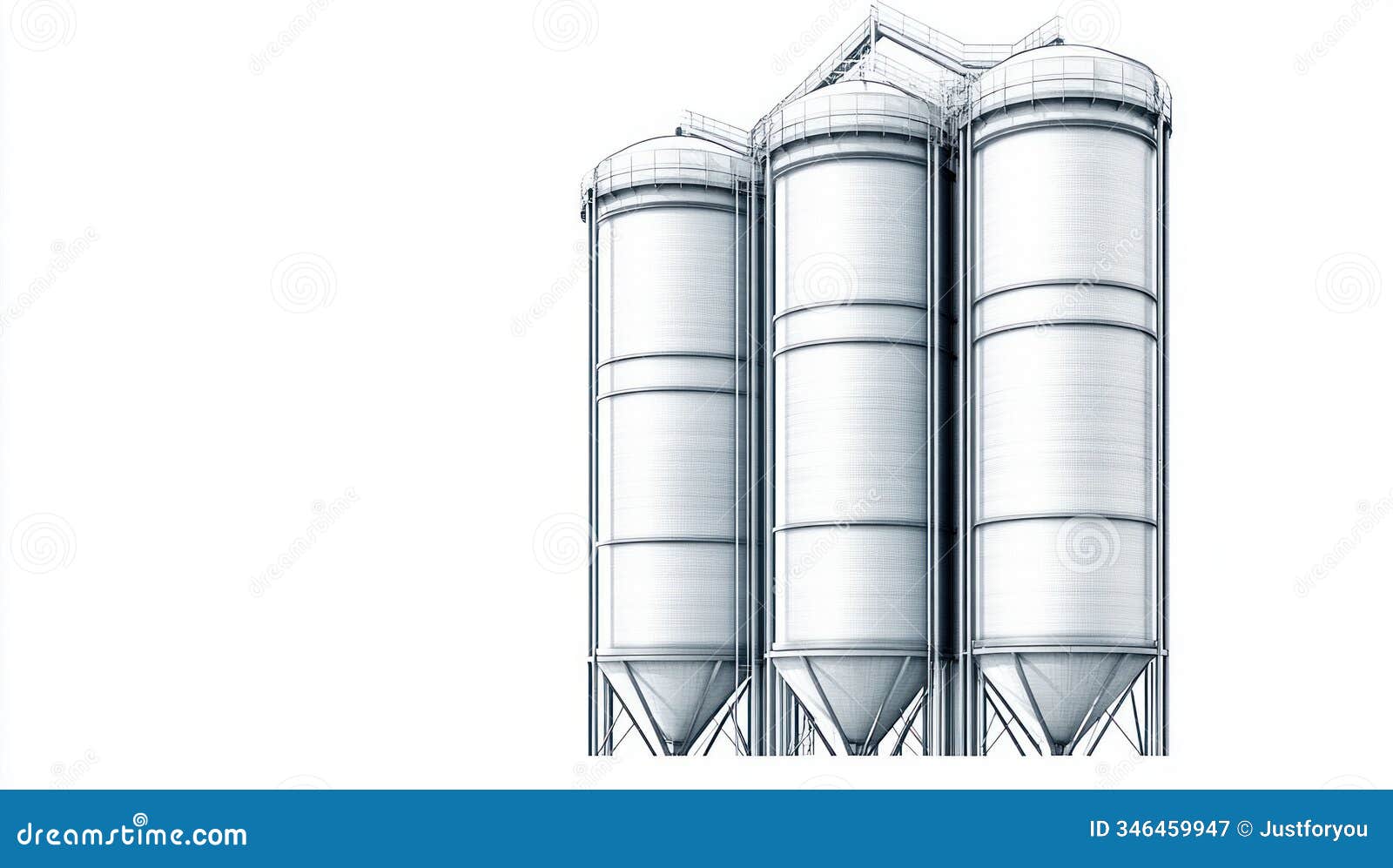 Industrial Silos for Grain Storage on White Background Stock ...