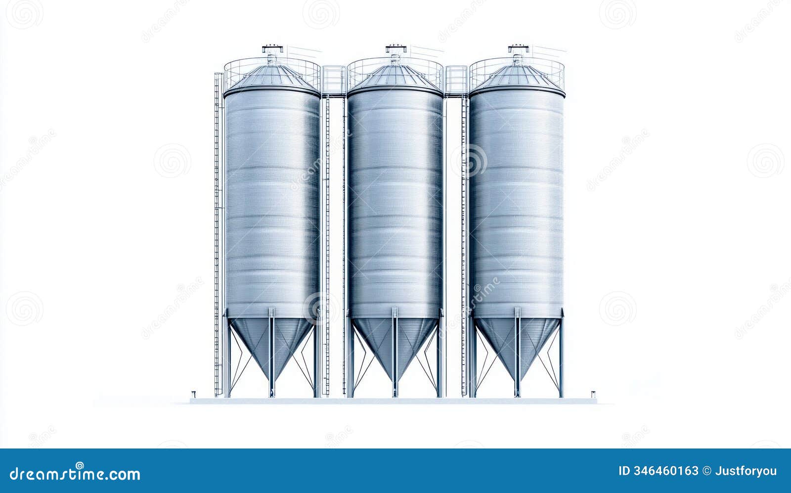 Industrial Silos for Grain Storage on White Background Stock ...
