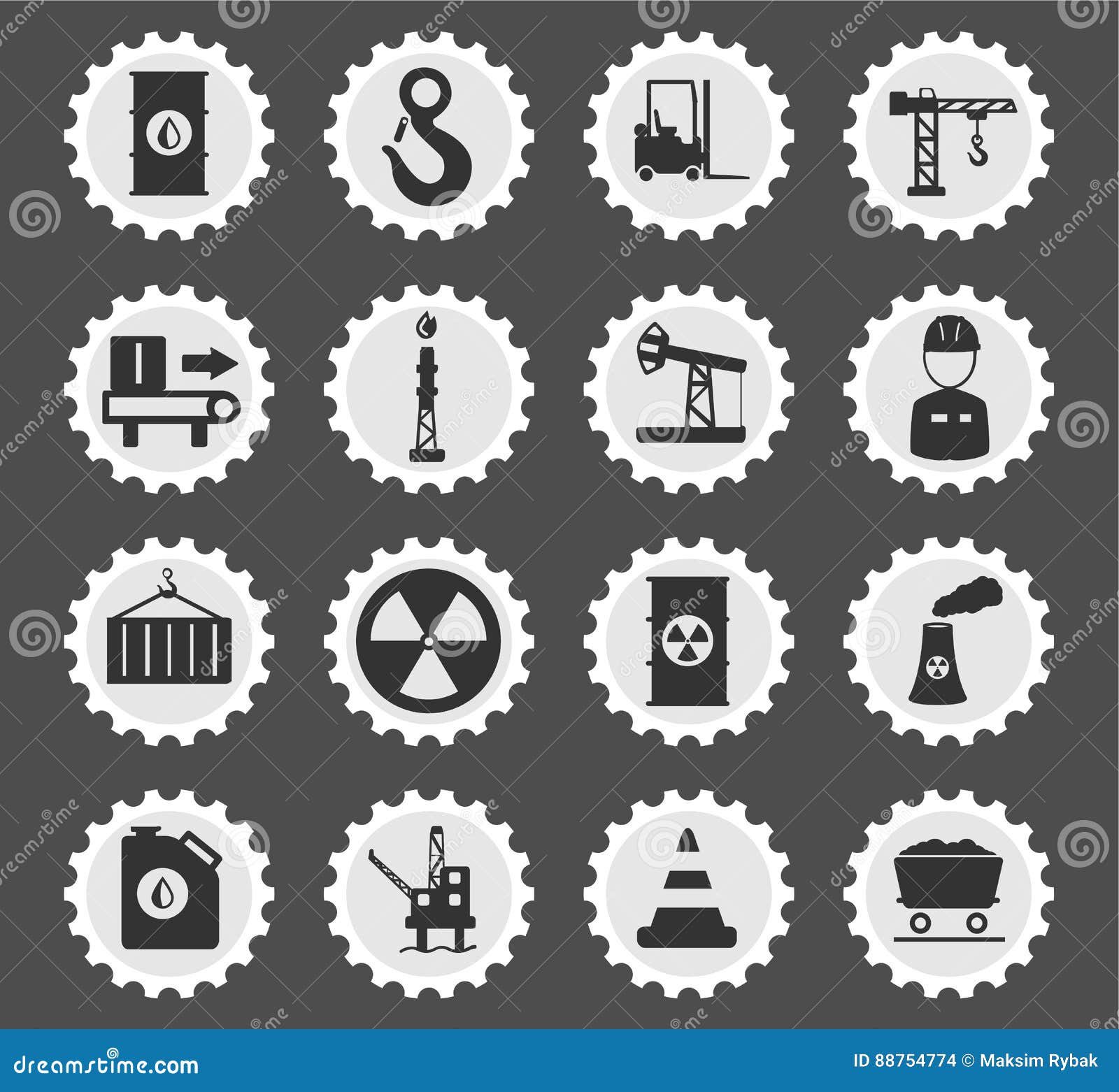 Industrial simply icons stock illustration. Illustration of industry ...