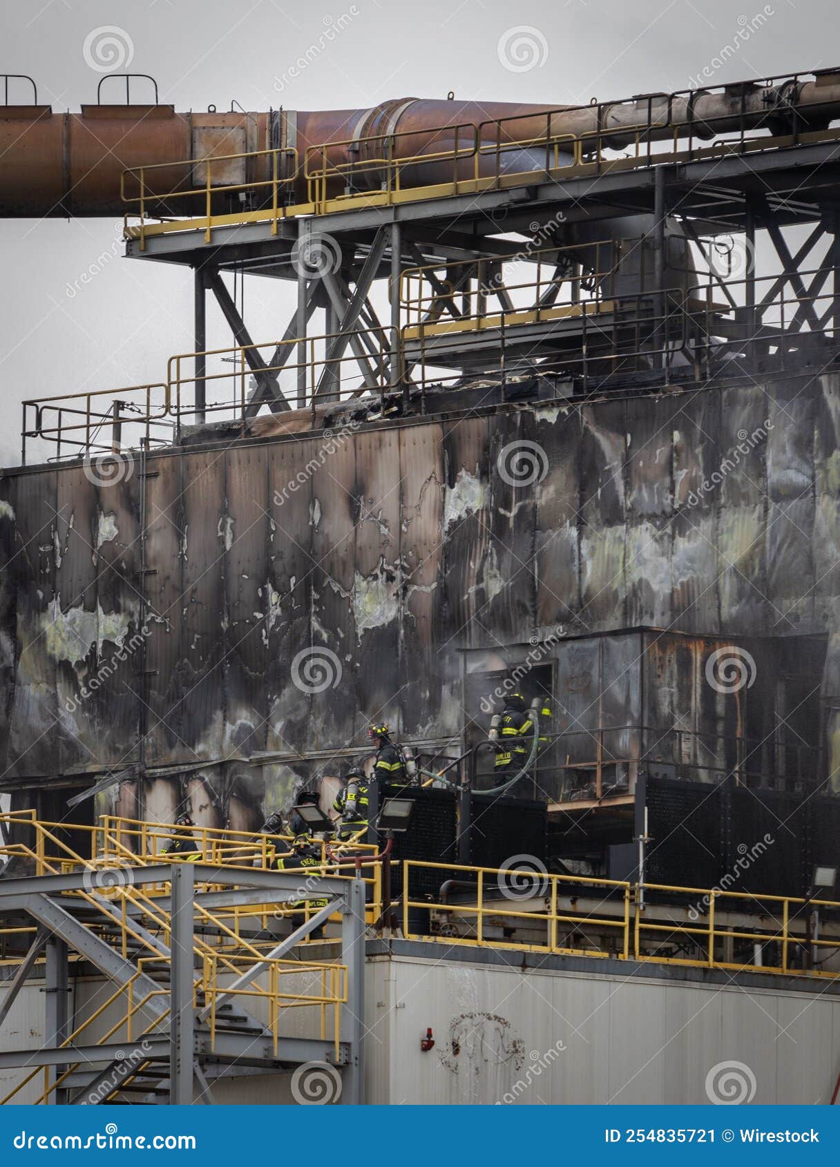 Industrial Site Damaged by Fire Stock Image - Image of rifle, power ...