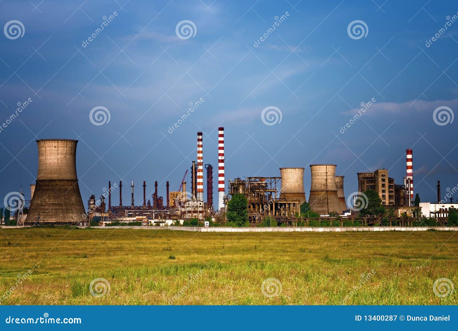 Industrial Site - Landscape of Oil Refinery Stock Image - Image of ...