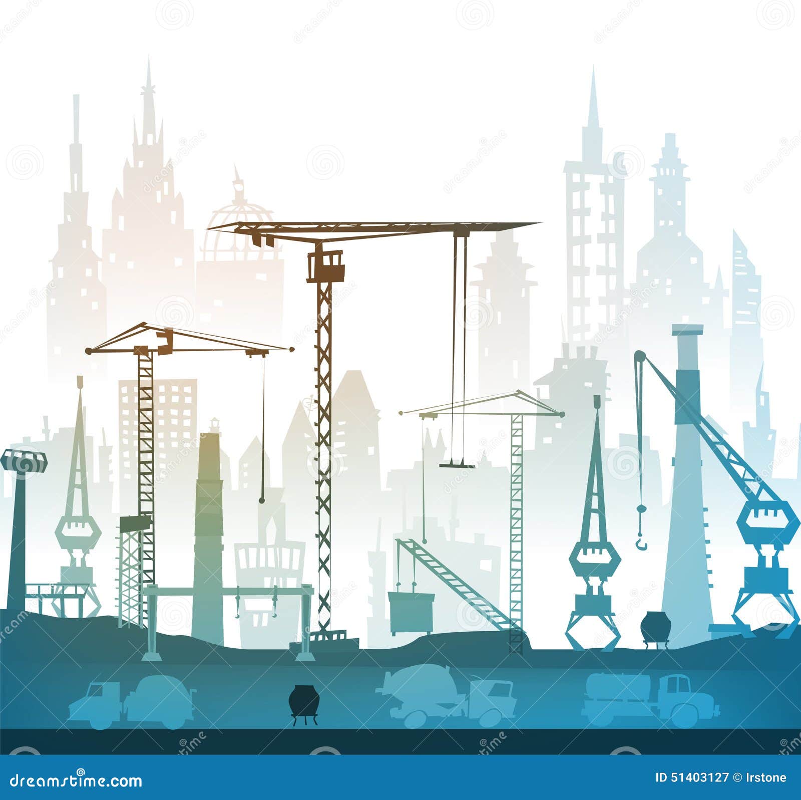 Industrial Site View with Cranes. Heavy Industry Background Stock ...