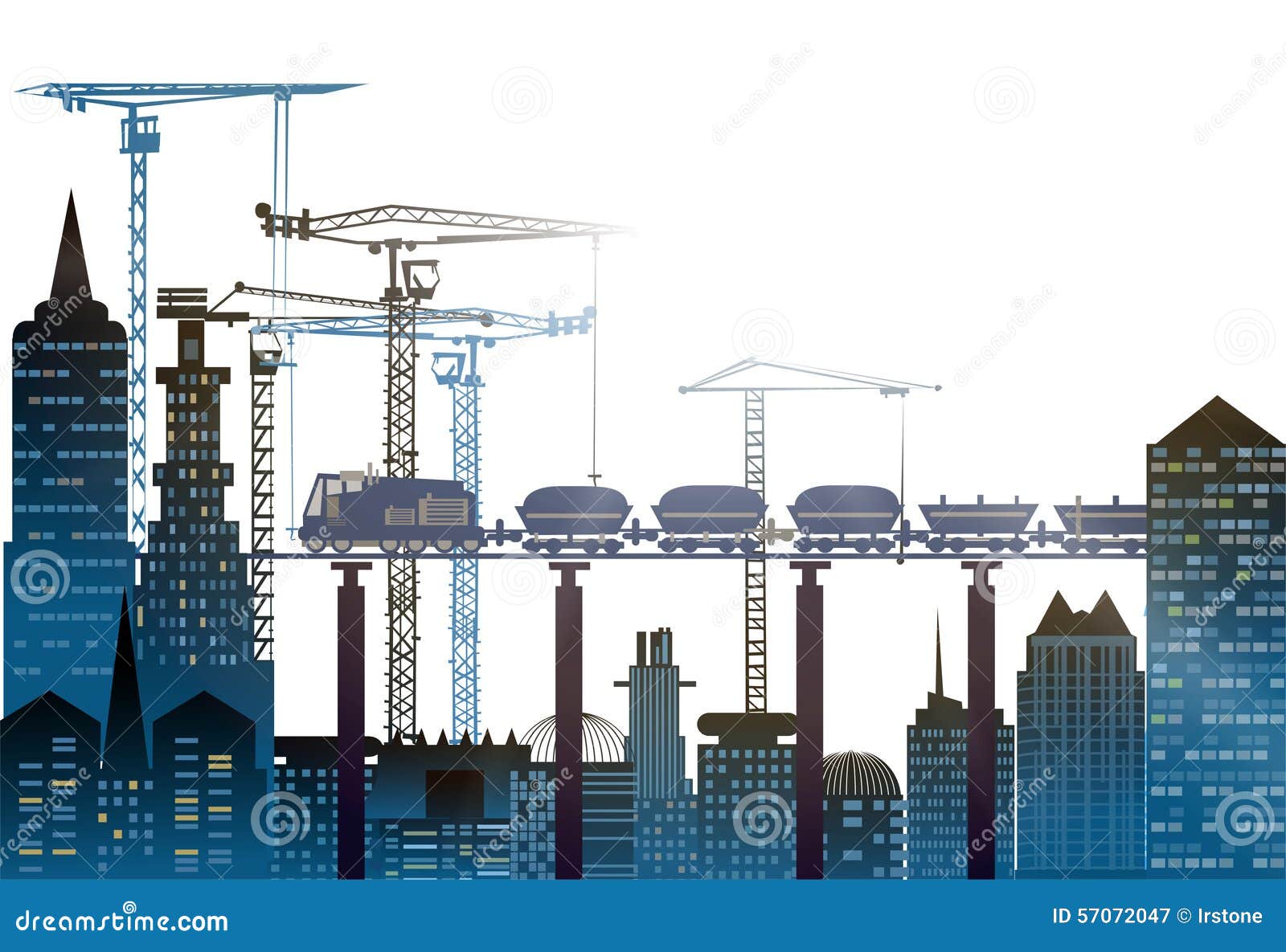 Industrial Site View with Cranes. Heavy Industry Background Stock ...