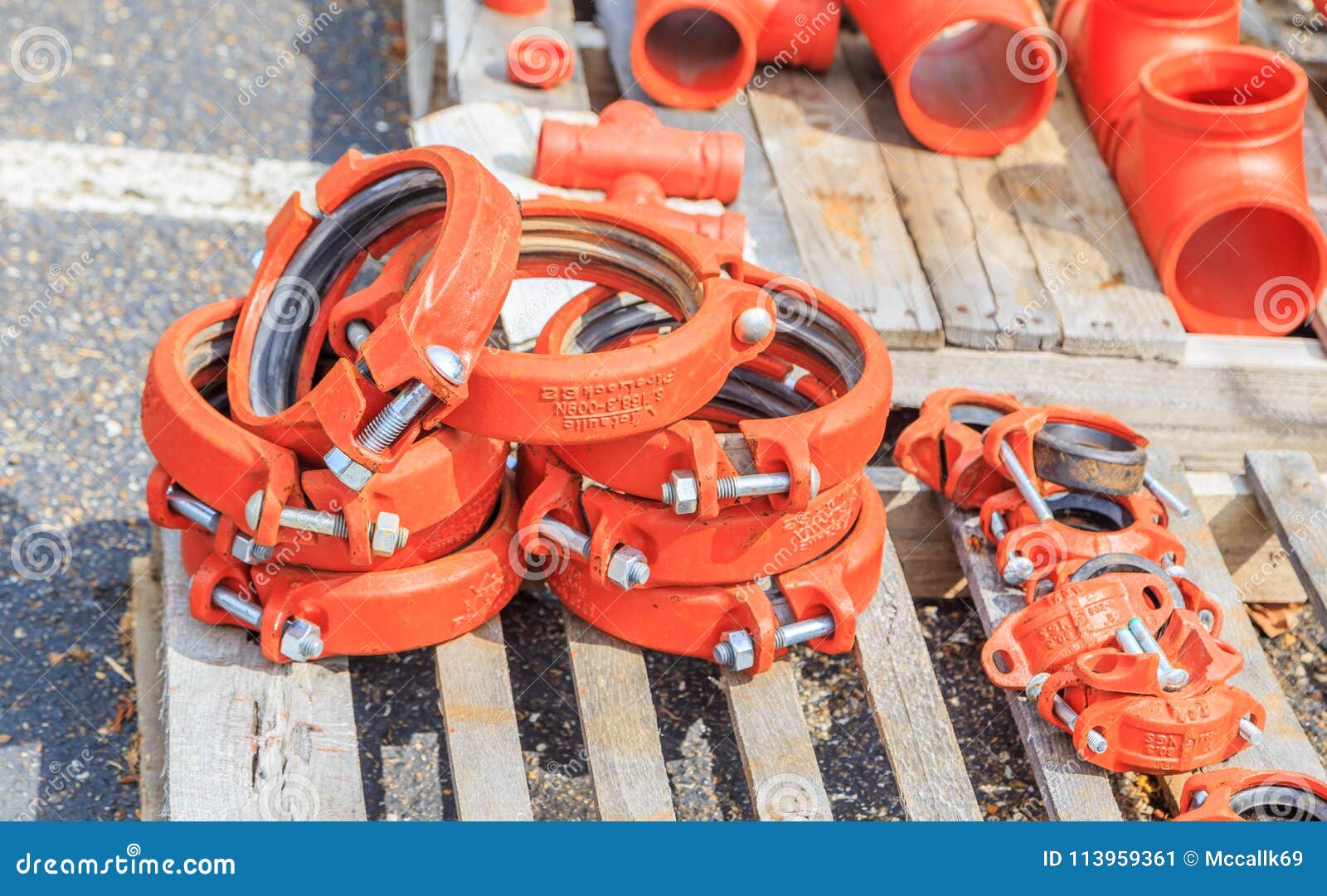 Industrial Size Adjustable Piping Clamps Editorial Photo - Image of ...