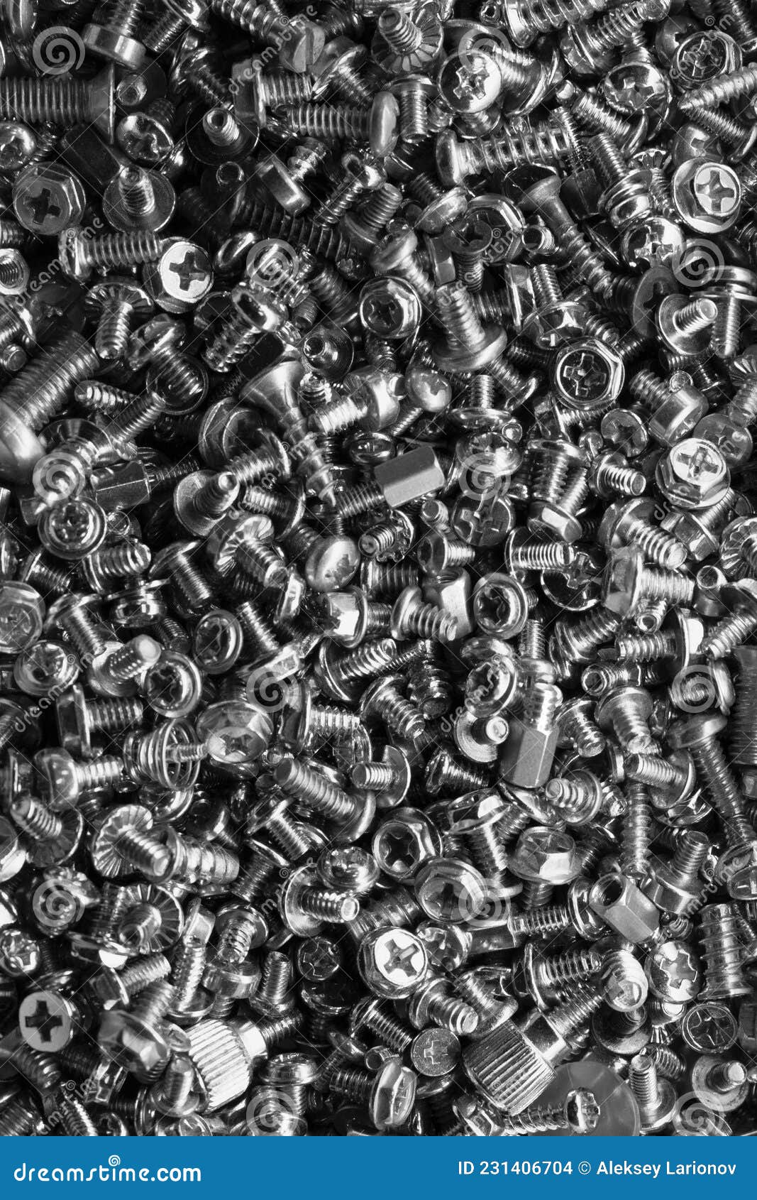 Industrial Sketch. a Bunch of Cogs. Computer Fasteners. Top View ...
