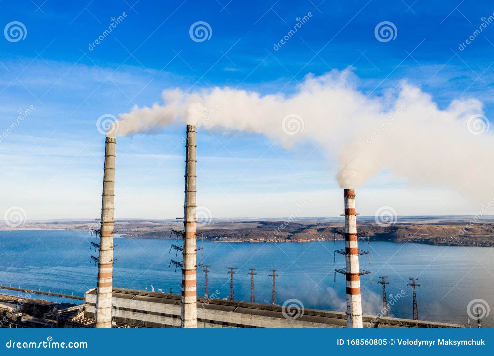 Industrial Smoke Stack of Coal Power Plant Stock Image - Image of ...
