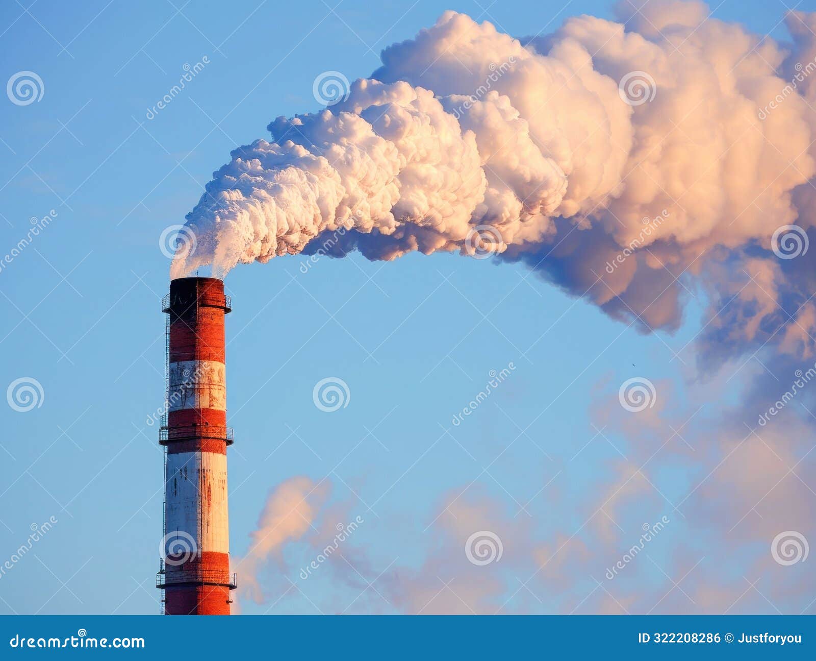 Industrial Smoke Stack Emitting Thick Plume. Generative Ai Stock ...