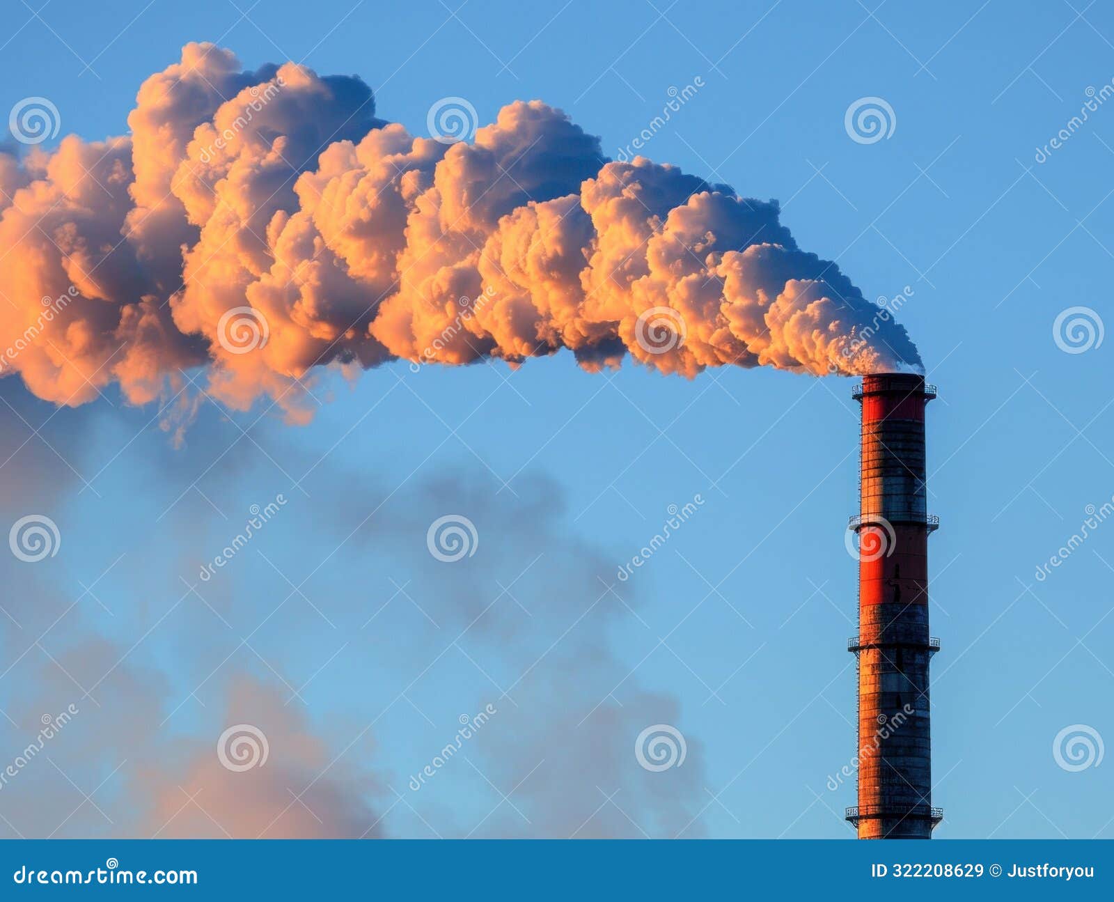 Industrial Smoke Stack Emitting Thick Plume. Generative Ai Stock ...
