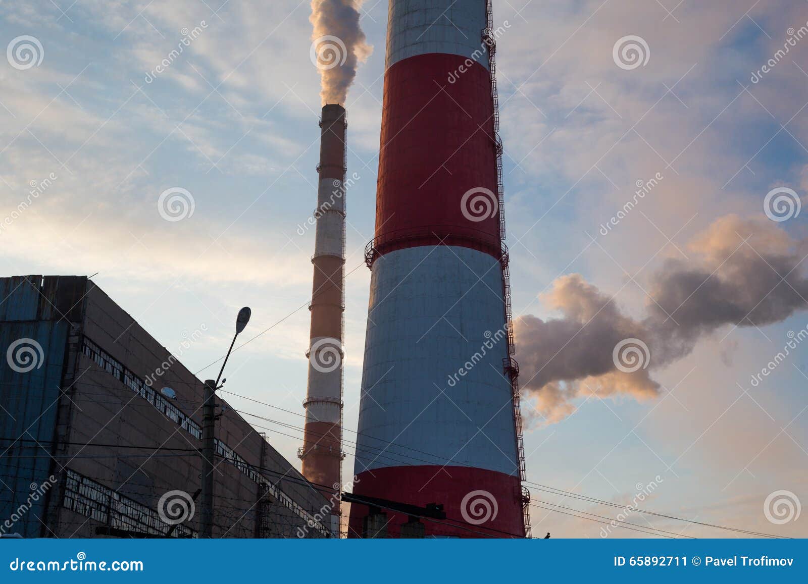 Industrial Smoke Stack with Large White Smoke Cloud Stock Image - Image ...