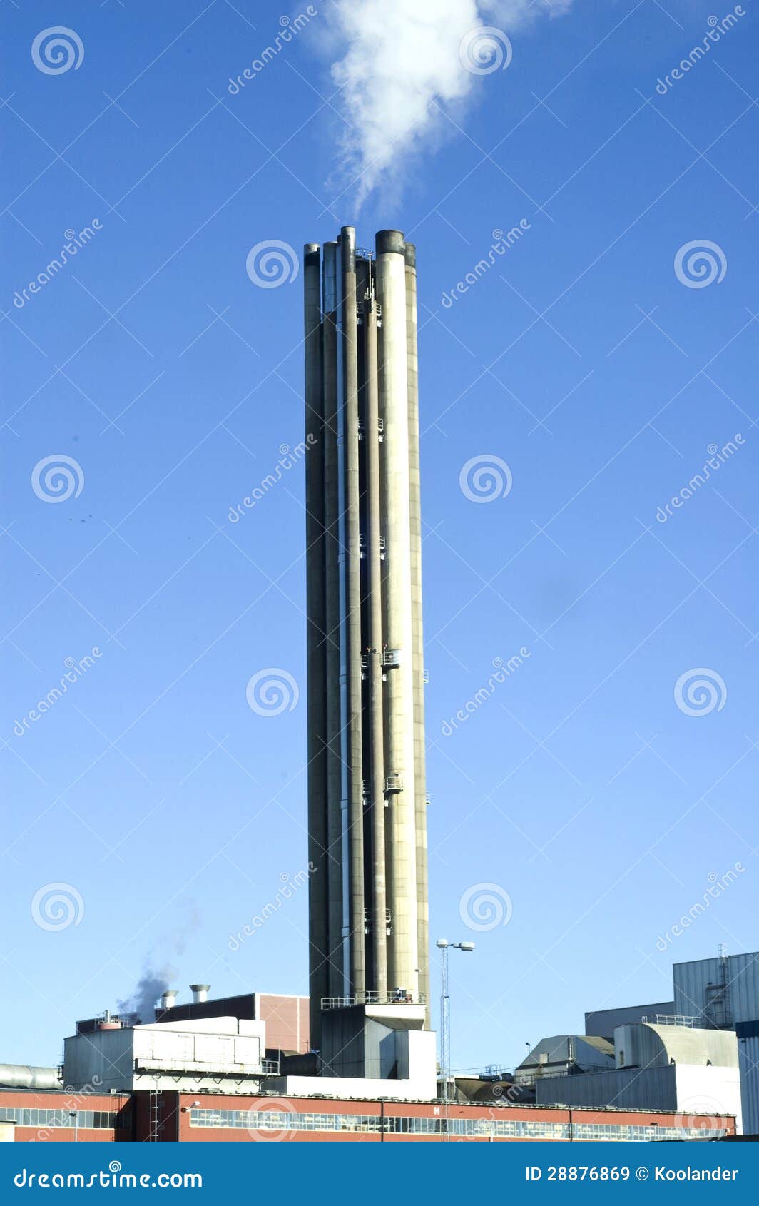 Industrial smoke stacks stock image. Image of steam, blue - 28876869