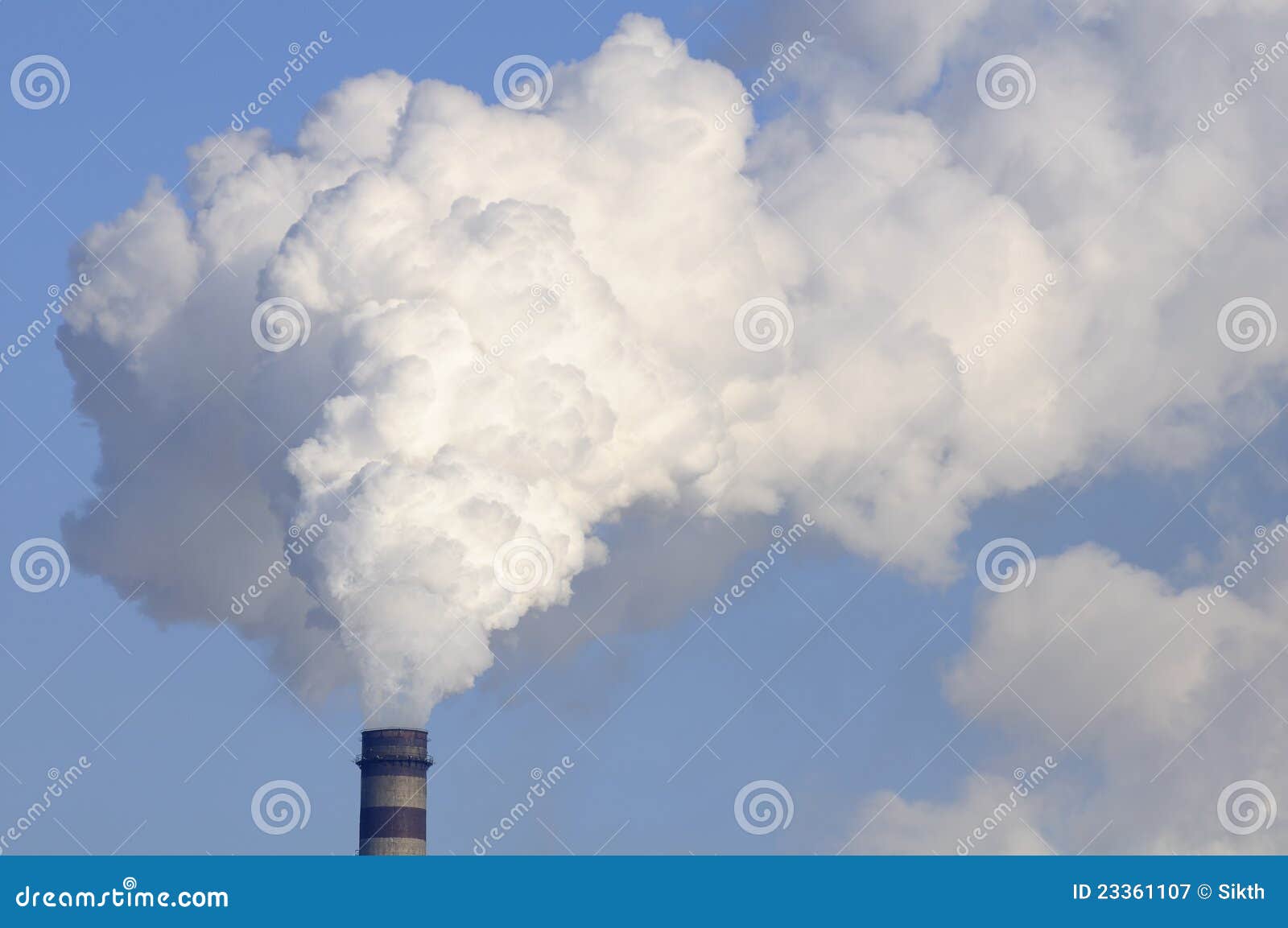 Industrial Smokestack with Heavy Smoke Stock Image - Image of grunge ...