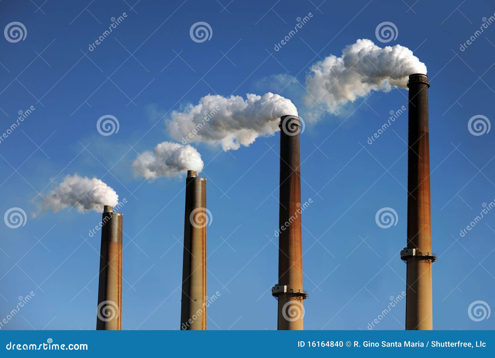 Industrial Smokestacks Stock Photo - Image: 16164840