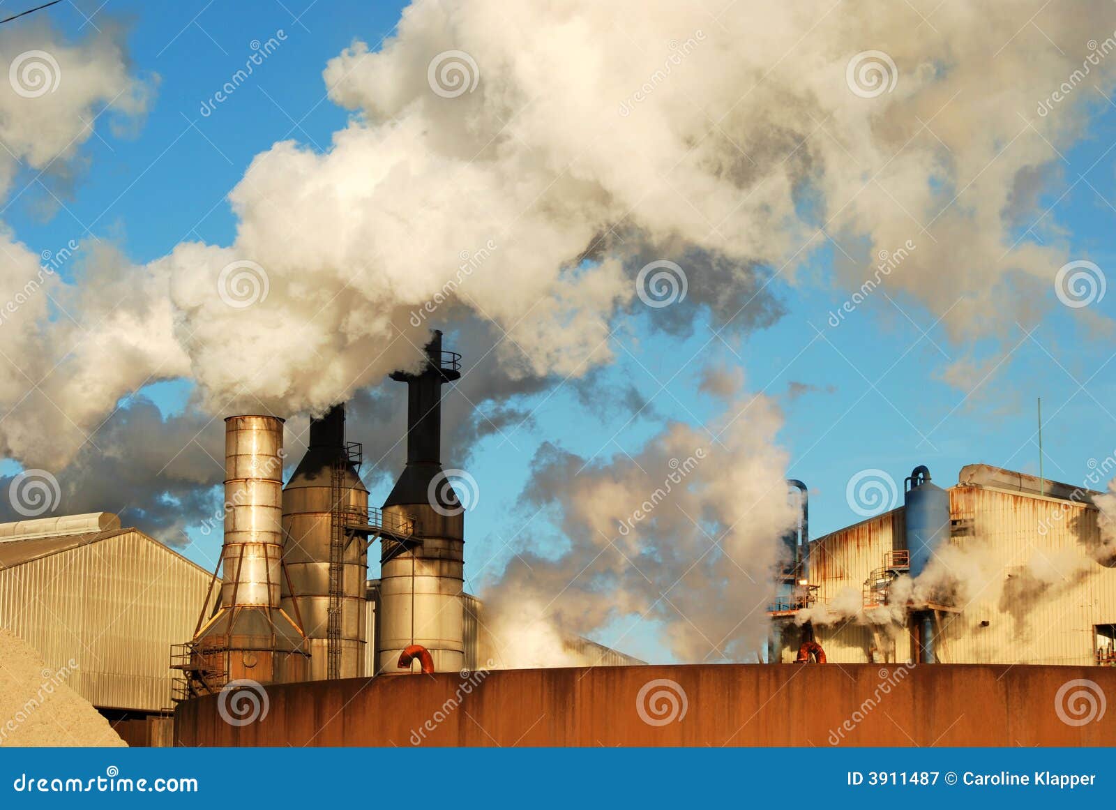 Industrial smokestacks stock image. Image of industry - 3911487