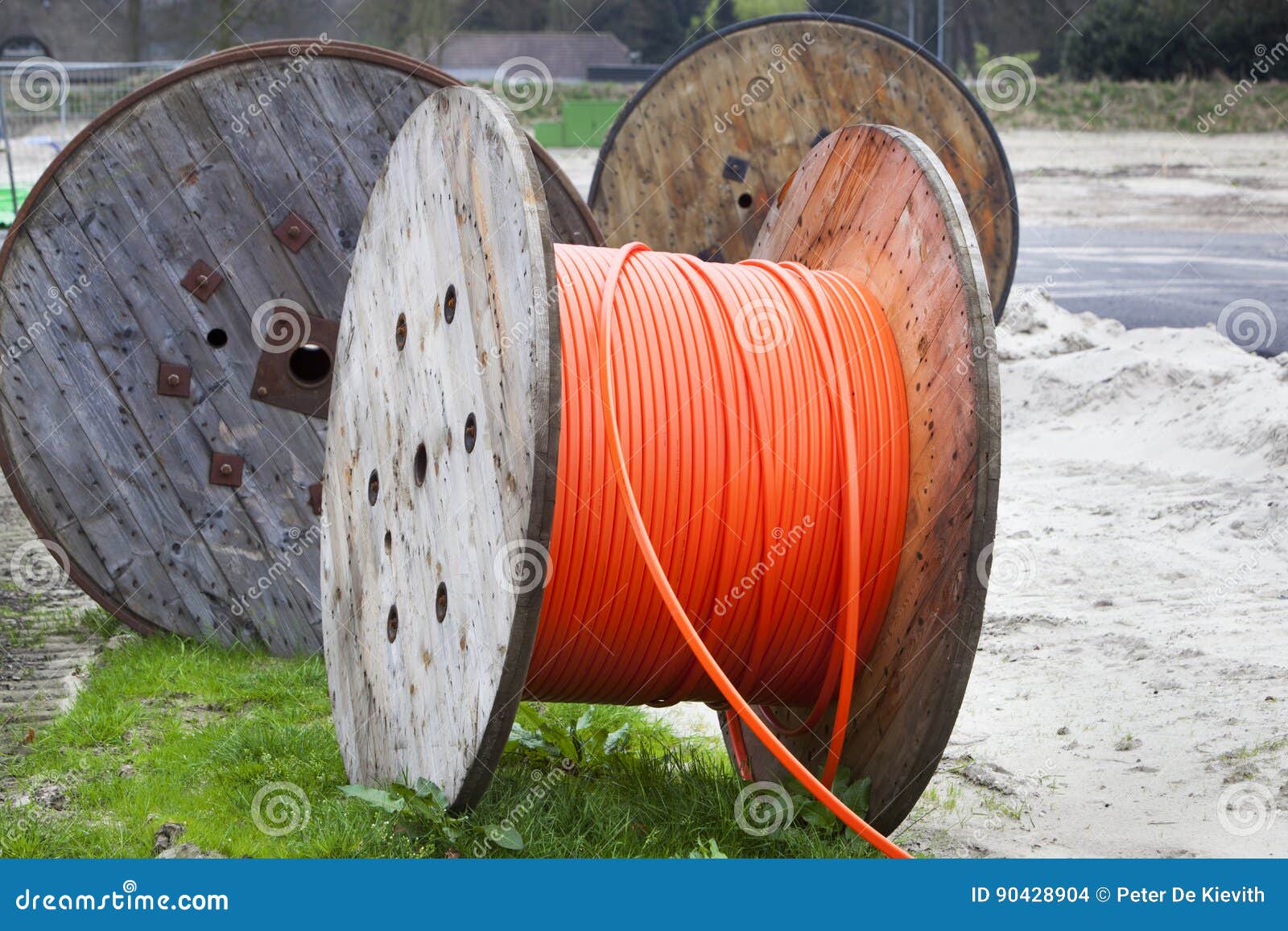 Industrial Spools with Cable Stock Photo - Image of electricity ...