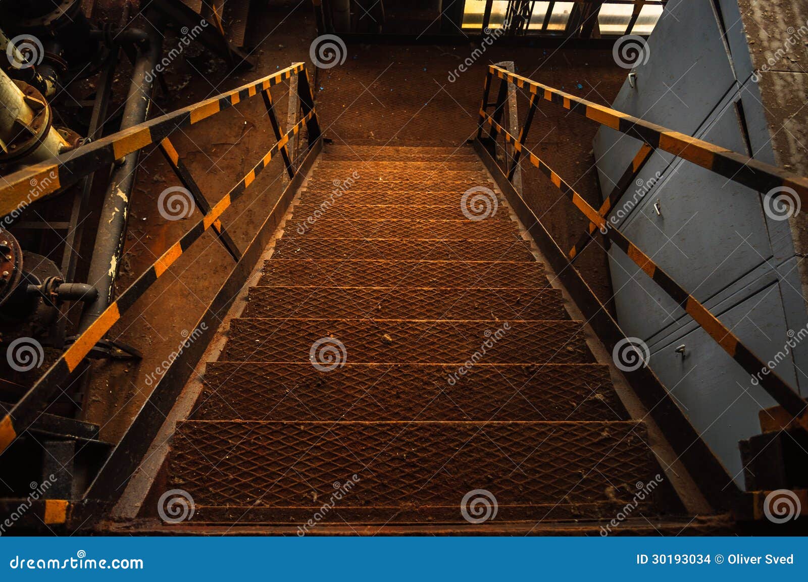 Old Staircase With Rusty Handrails Royalty-Free Stock Photo ...