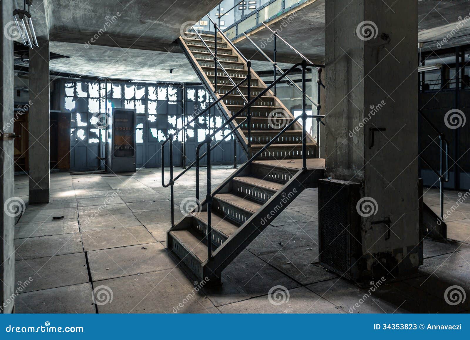 Industrial Stairs of a Building Stock Image - Image of abstract, steel ...