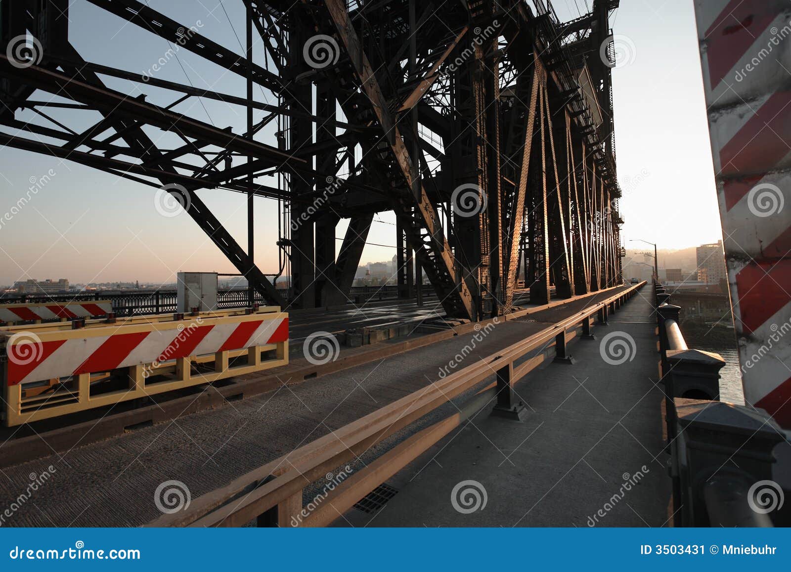 Industrial Steel Bridge Structure with Walkway Stock Image - Image of ...