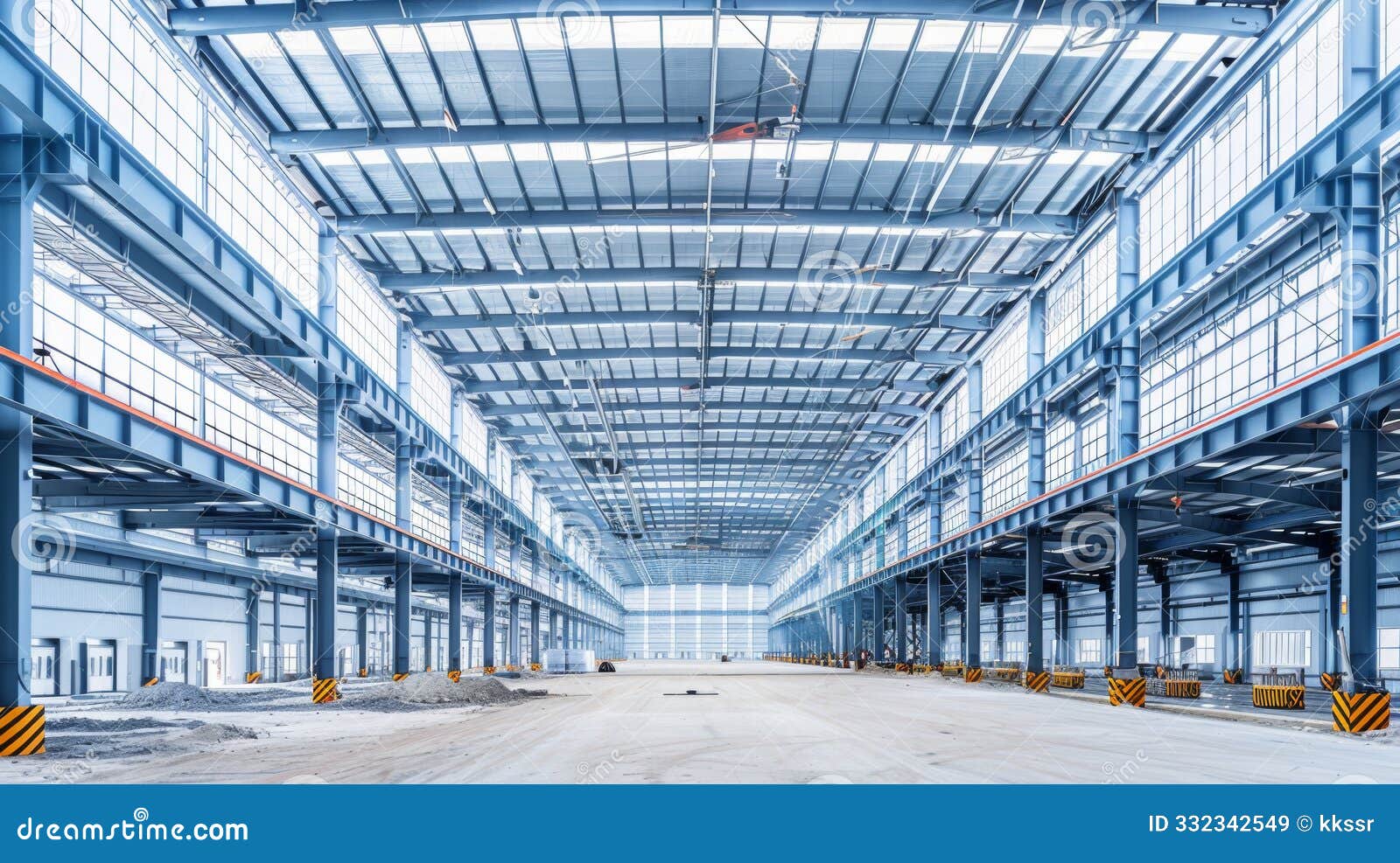 Industrial Steel Frame Roof Structure Under Construction Showcasing ...