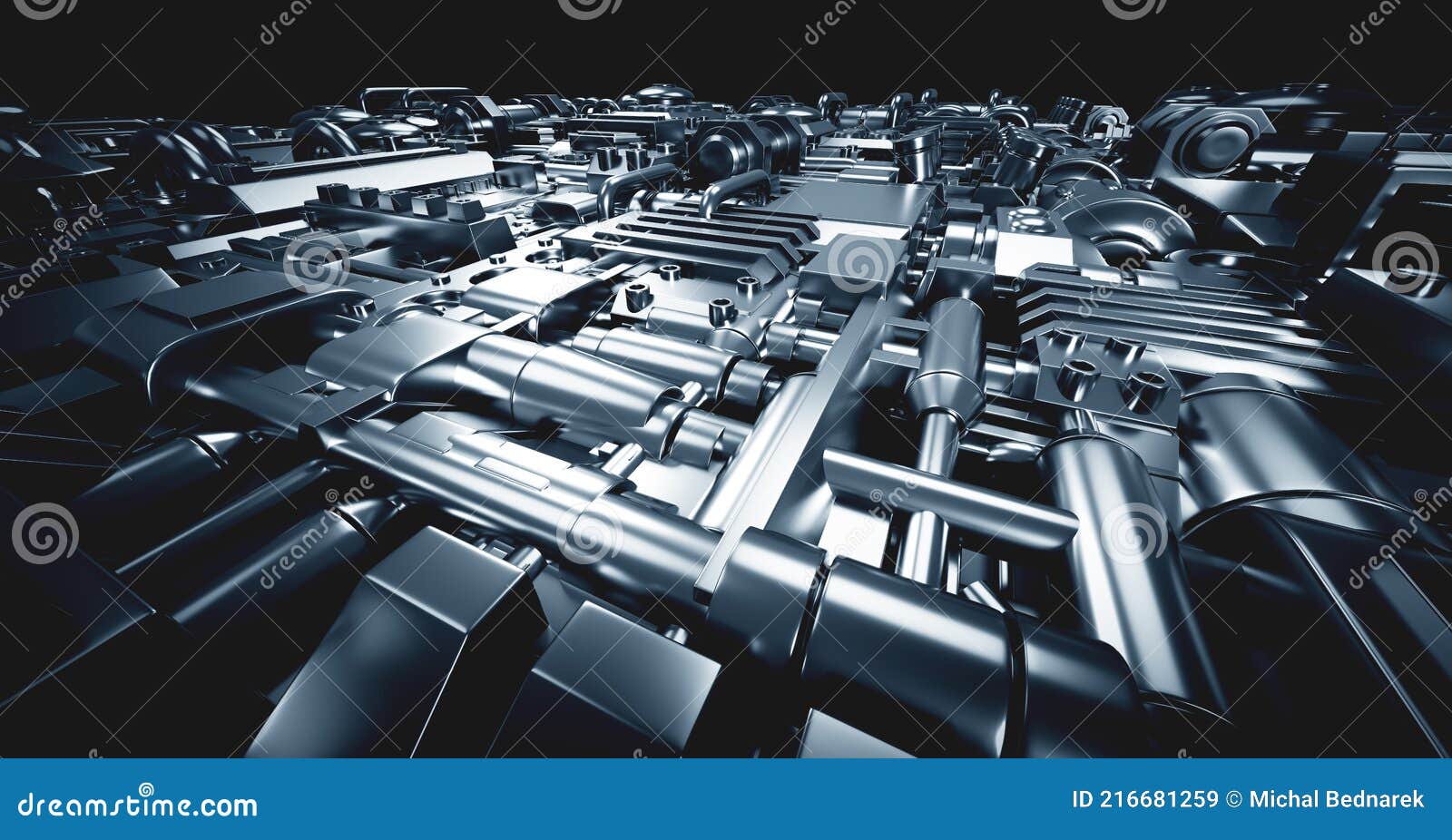 Industrial Steel Mechanical Elements Background Stock Illustration ...
