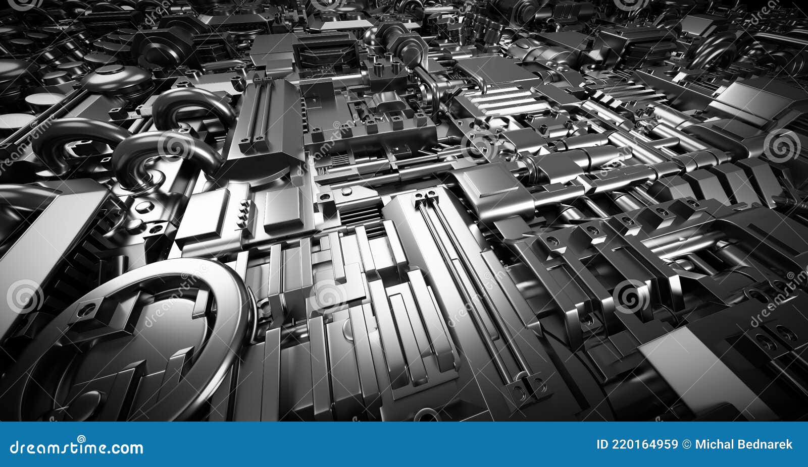 Industrial Steel Mechanical Elements Background Stock Illustration ...