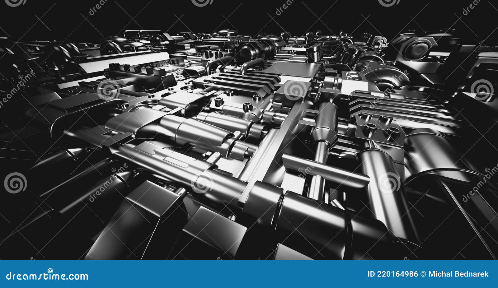 Industrial Steel Mechanical Elements Background Stock Illustration ...